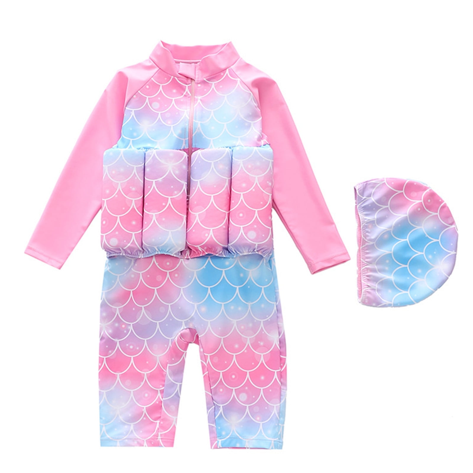 RTKFRFLM Girls One Piece Swimsuit, Floating Diving Swimwear for Kids ...