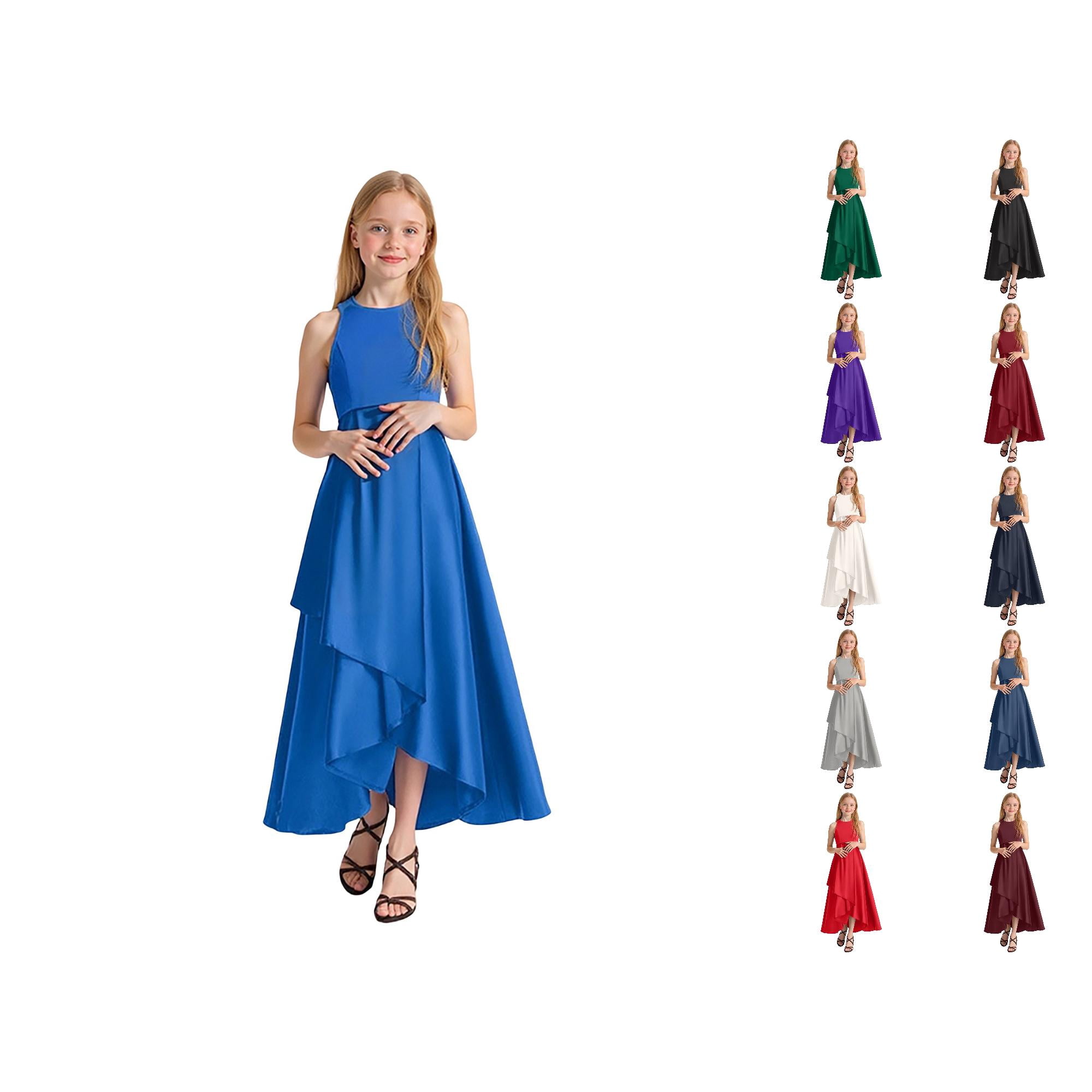 RTKFRFLM Girls Sleeveless Performance Gown Elegant Piano Hosting and ...