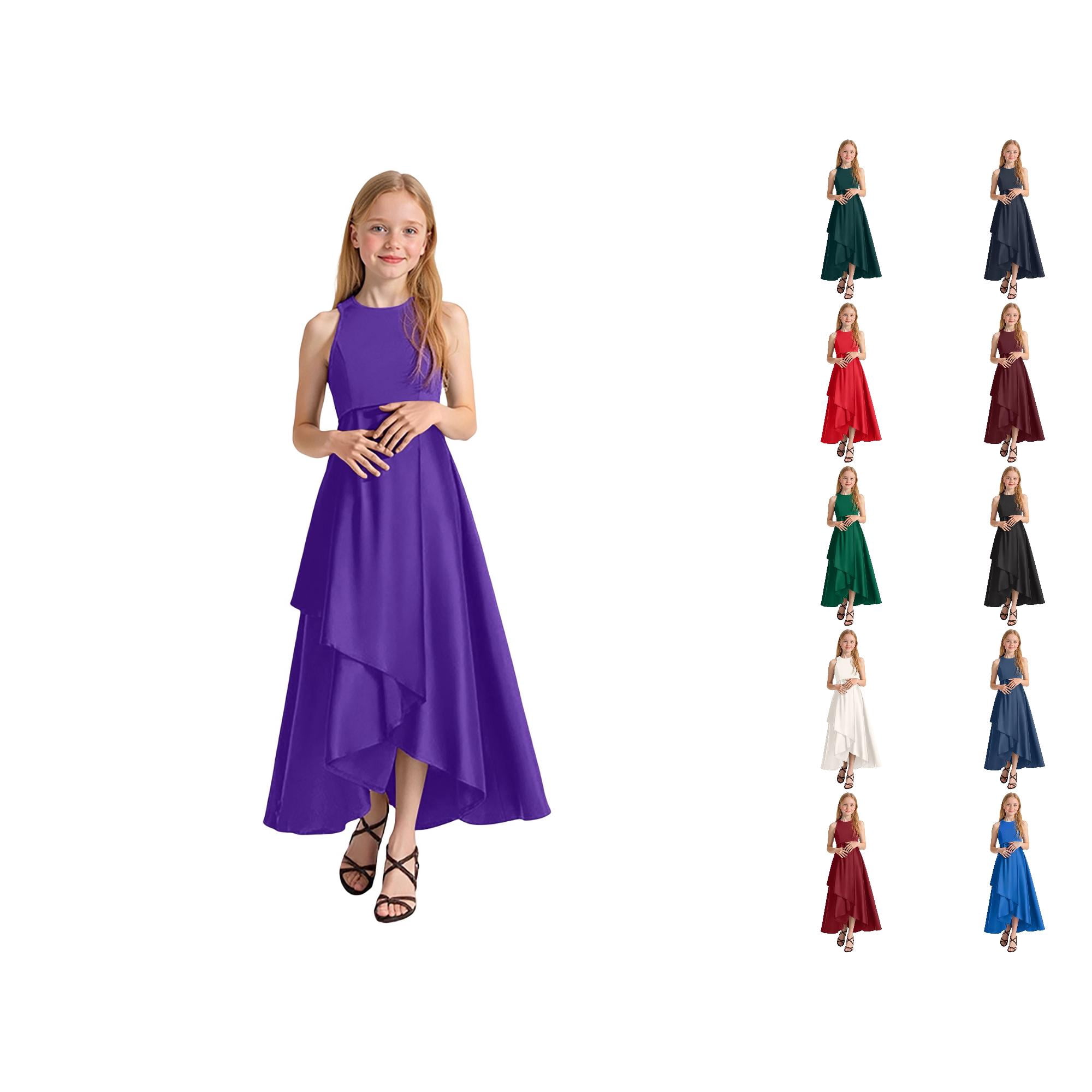 RTKFRFLM Girls Sleeveless Performance Gown Elegant Piano Hosting and ...