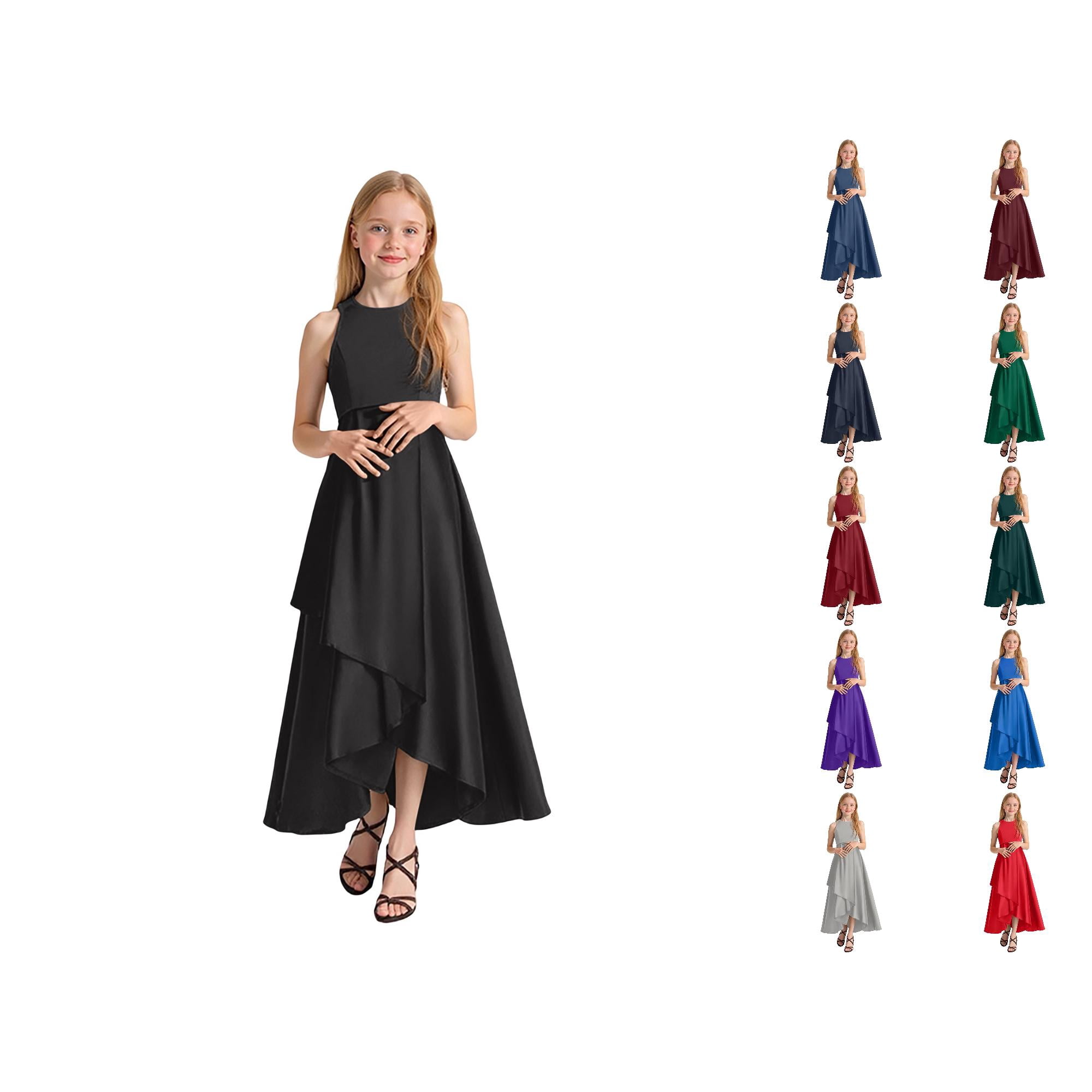 RTKFRFLM Girls Sleeveless Performance Gown Elegant Piano Hosting and ...