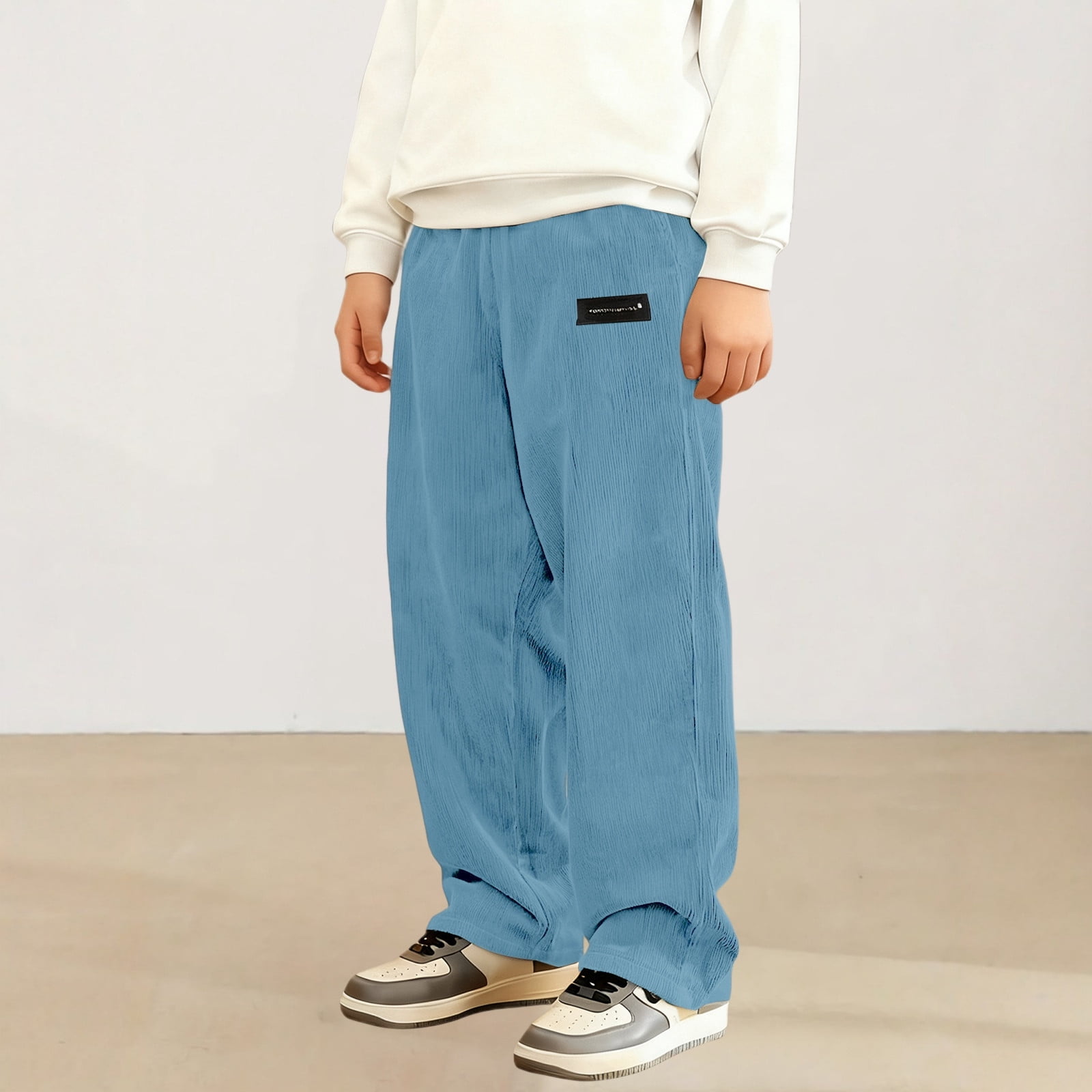 RTKFRFLM Kids Classic Corduroy Pants Boys Girls Solid Color Straight ...