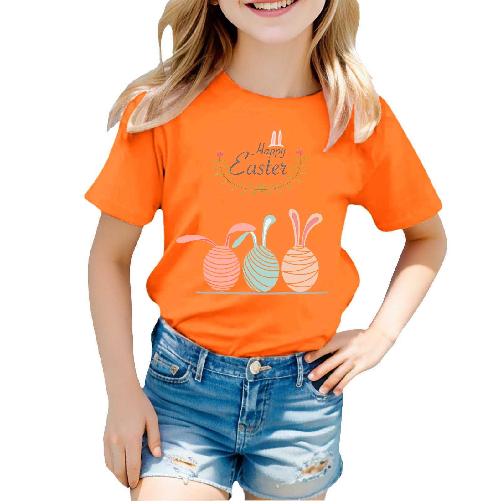 RTKFRFLM Kids Easter Tees with Silly Bunny Faces and Balloons Design ...