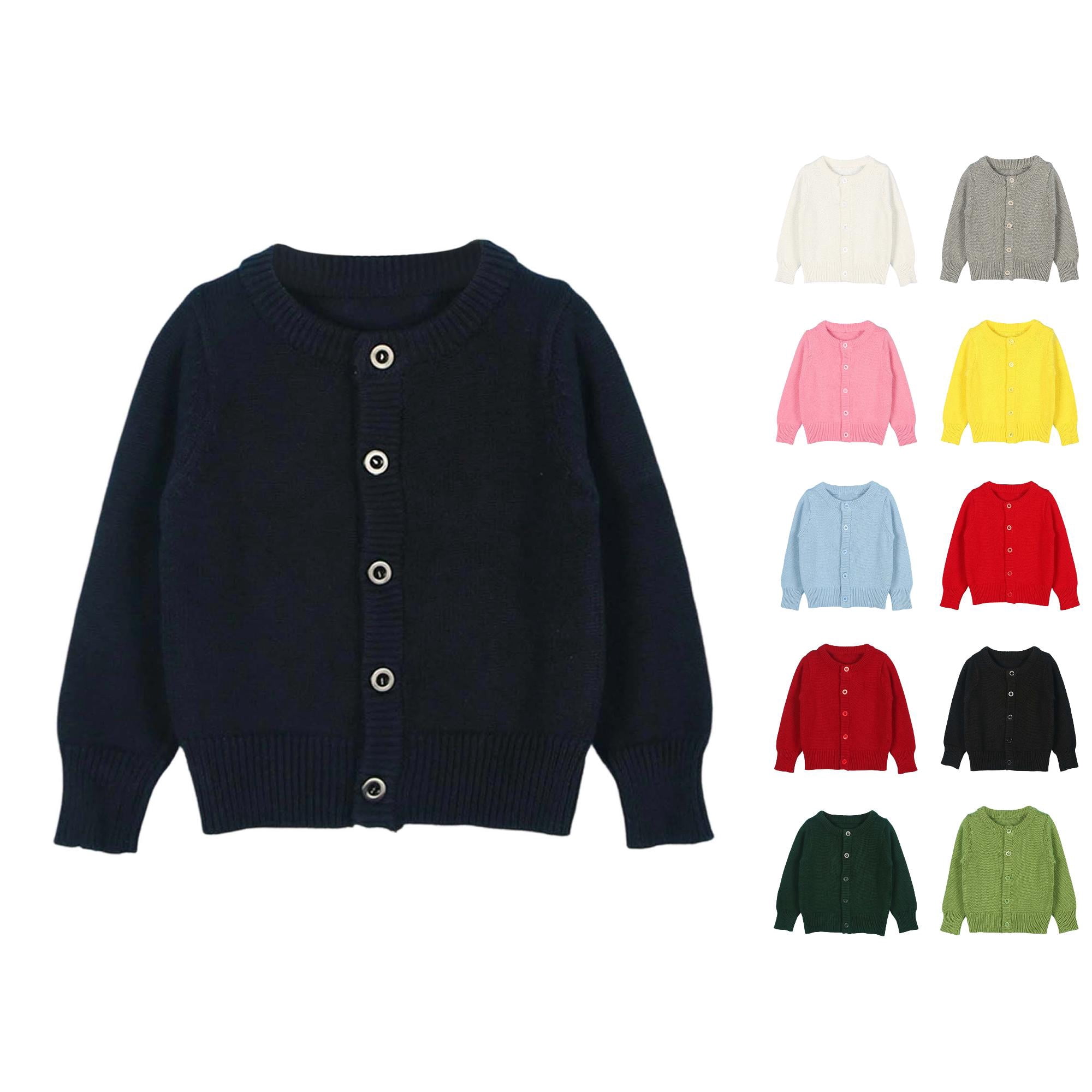 RTKFRFLM Kids Knit Cardigan Sweater Long Sleeve Button-Down Cotton ...