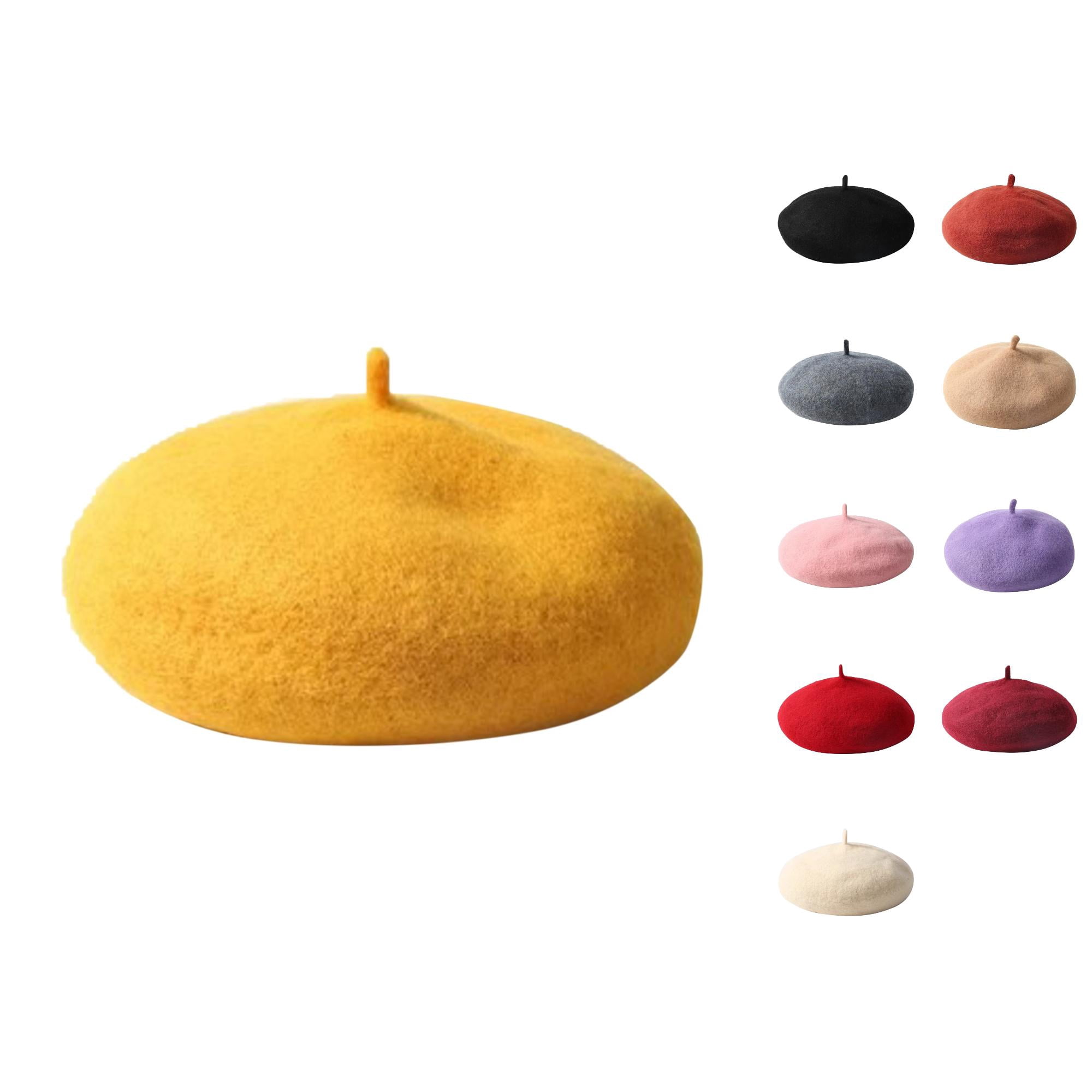 RTKFRFLM Kids Retro Beret Hat Solid Color Warm Pumpkin Cap for Autumn ...