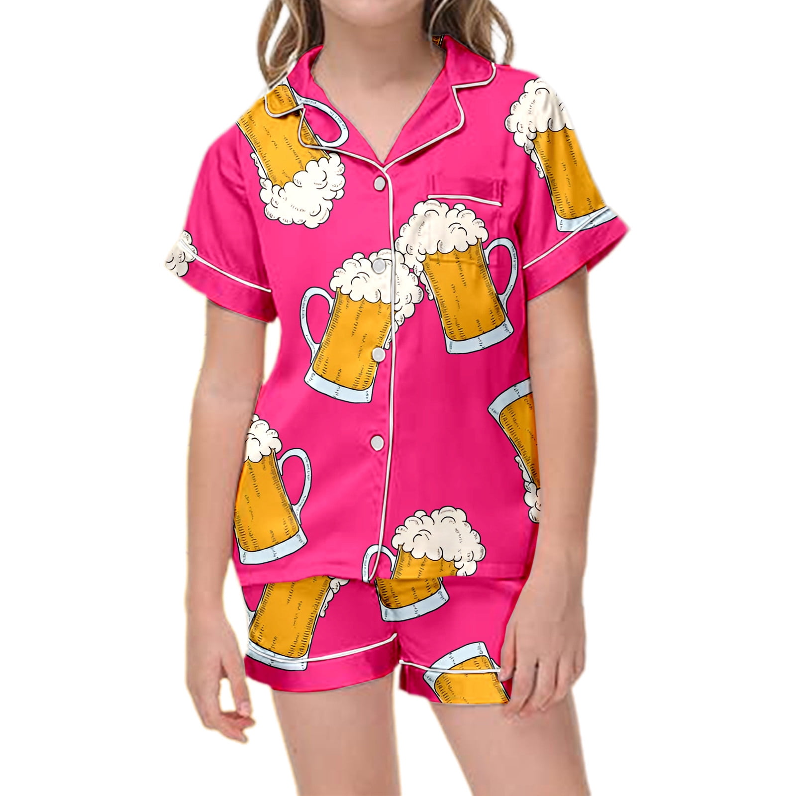 RTKFRFLM Pajamas For Girls Kids Oktoberfest Festival Carnival Printed ...