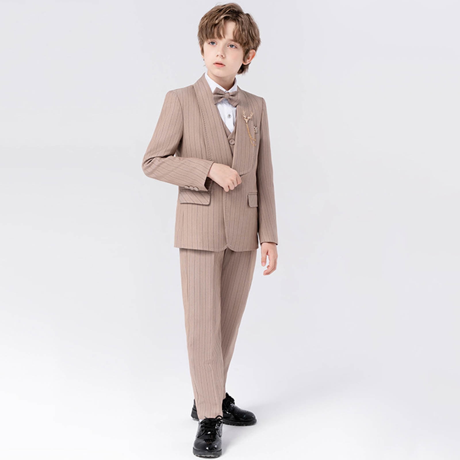RTKFRFLM Toddler Boys Outfits Business Suits Coat 5 Piece Tuxedo Set ...