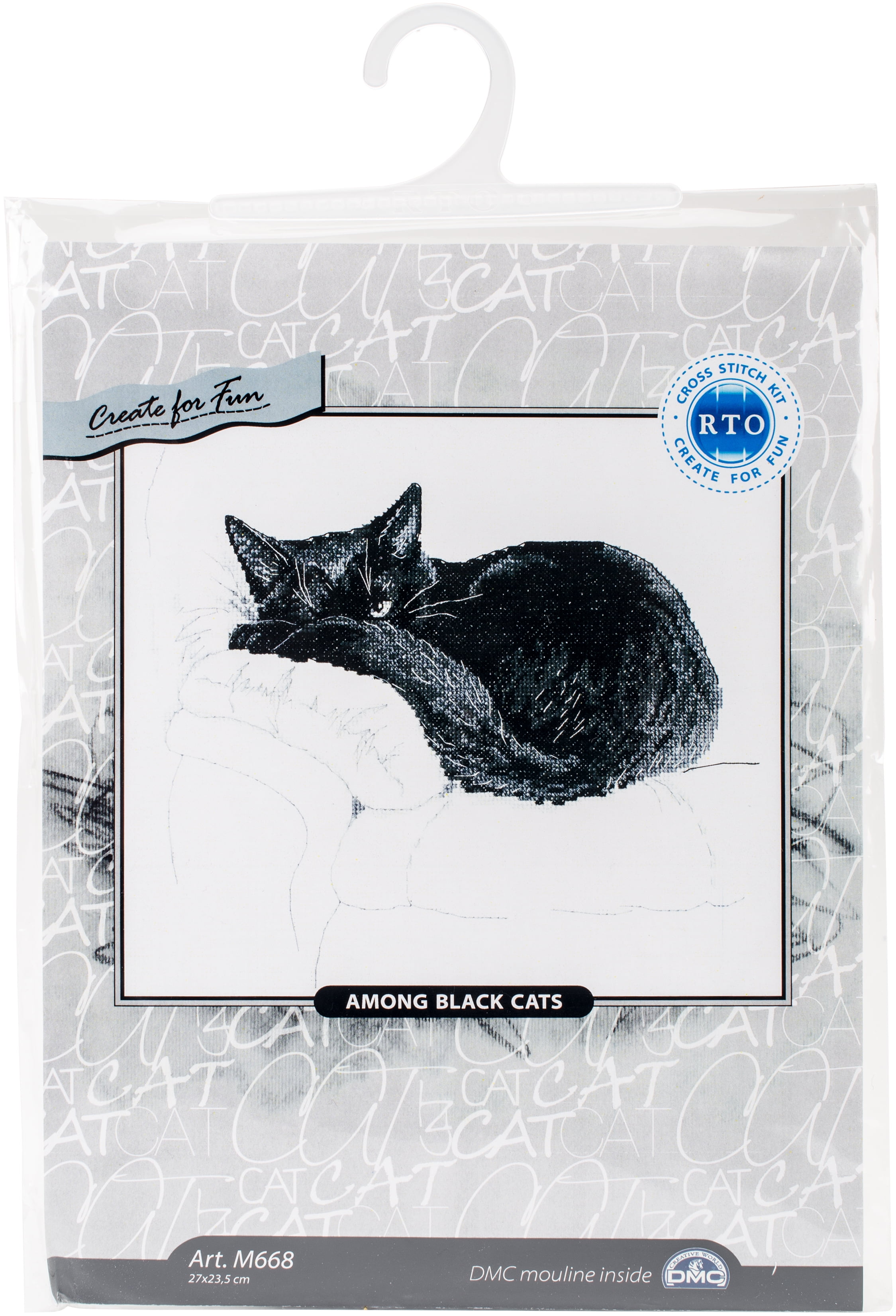 RTO Counted Cross Stitch Kit 10.5"X9.25"-Among Black Cats I (14 Count ...