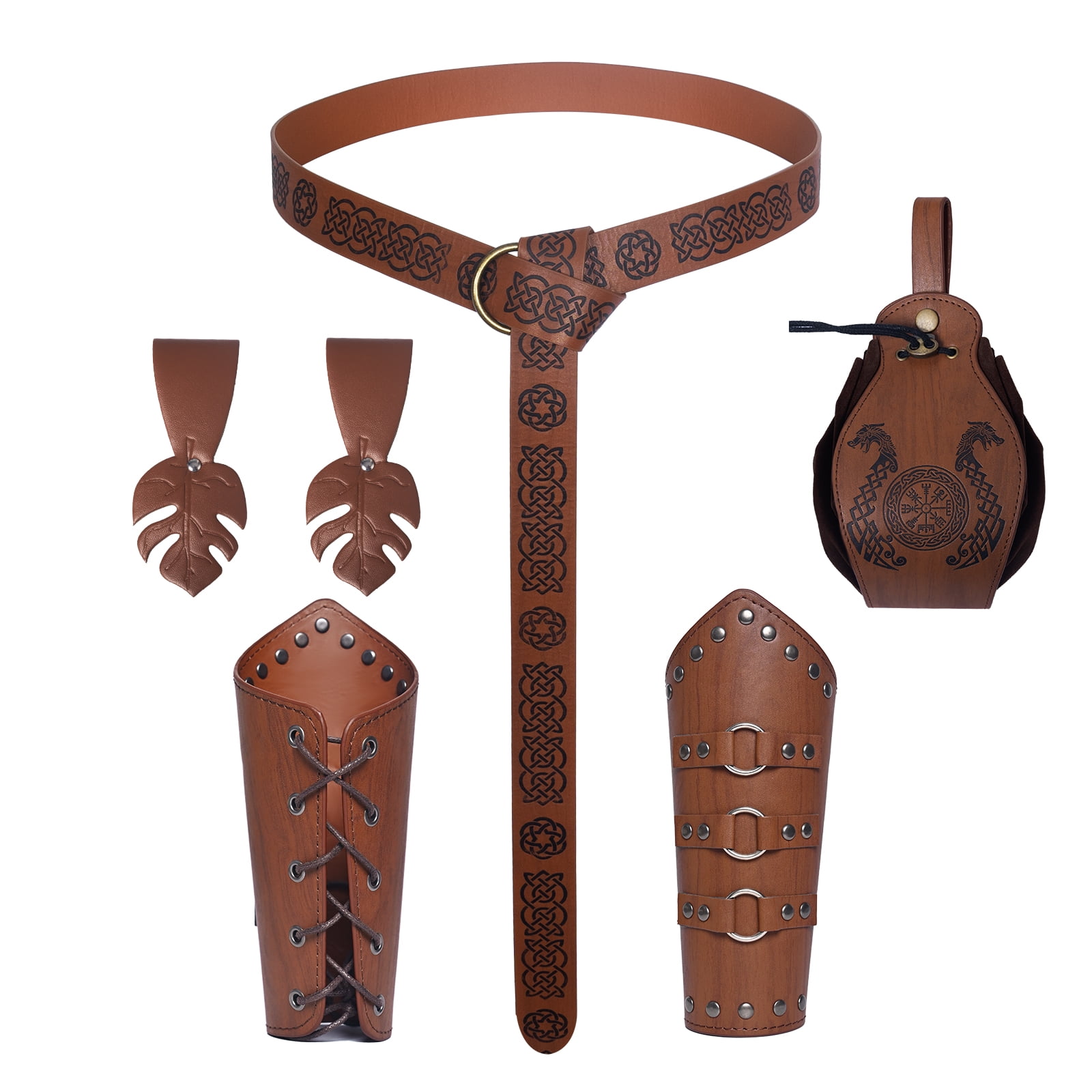 RTOPDS Renaissance Belt Pouch-Medieval Viking Belt-Leather Bracers ...