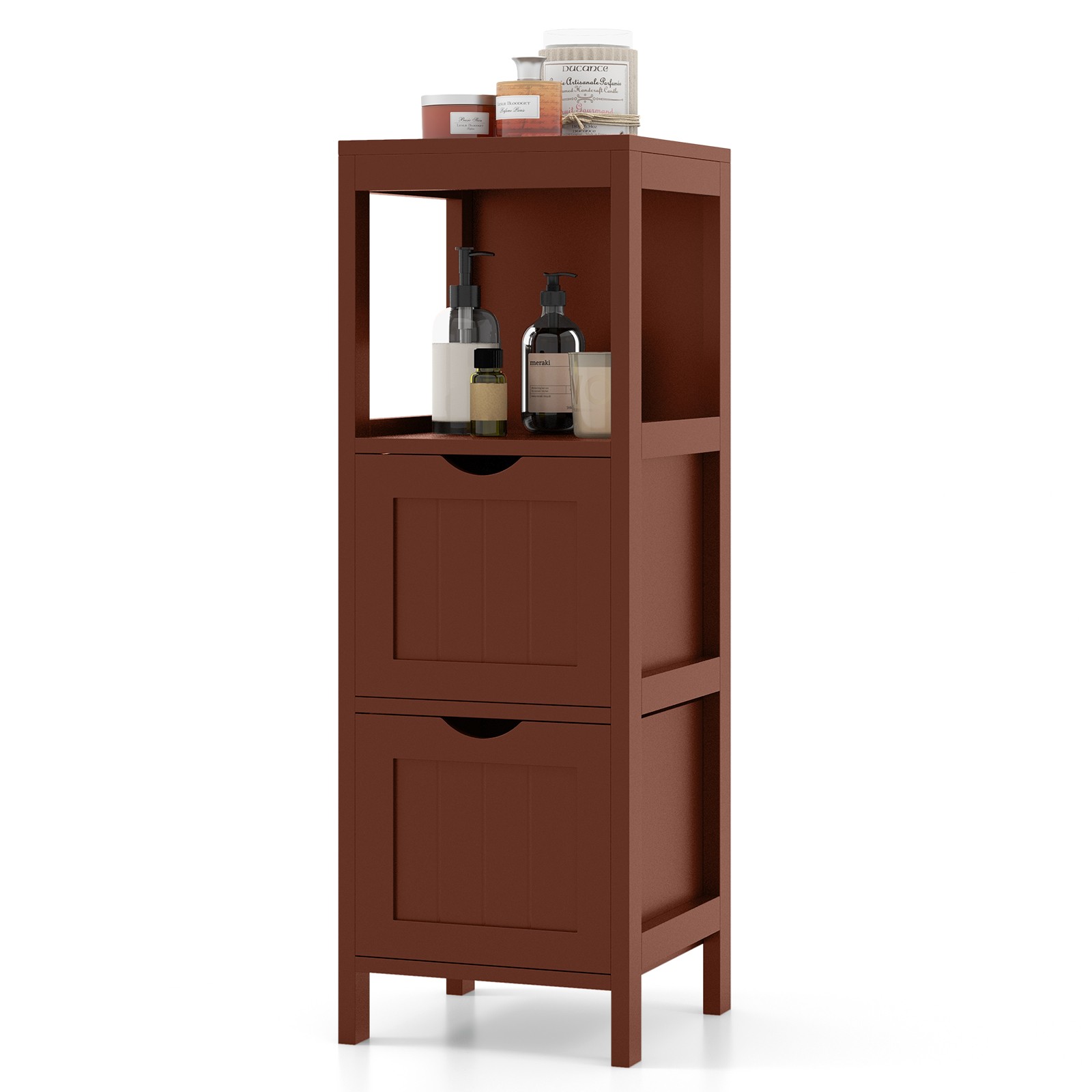 RTRWDC 4-storey floor to ceiling storage cabinet with 2 movable drawers ...