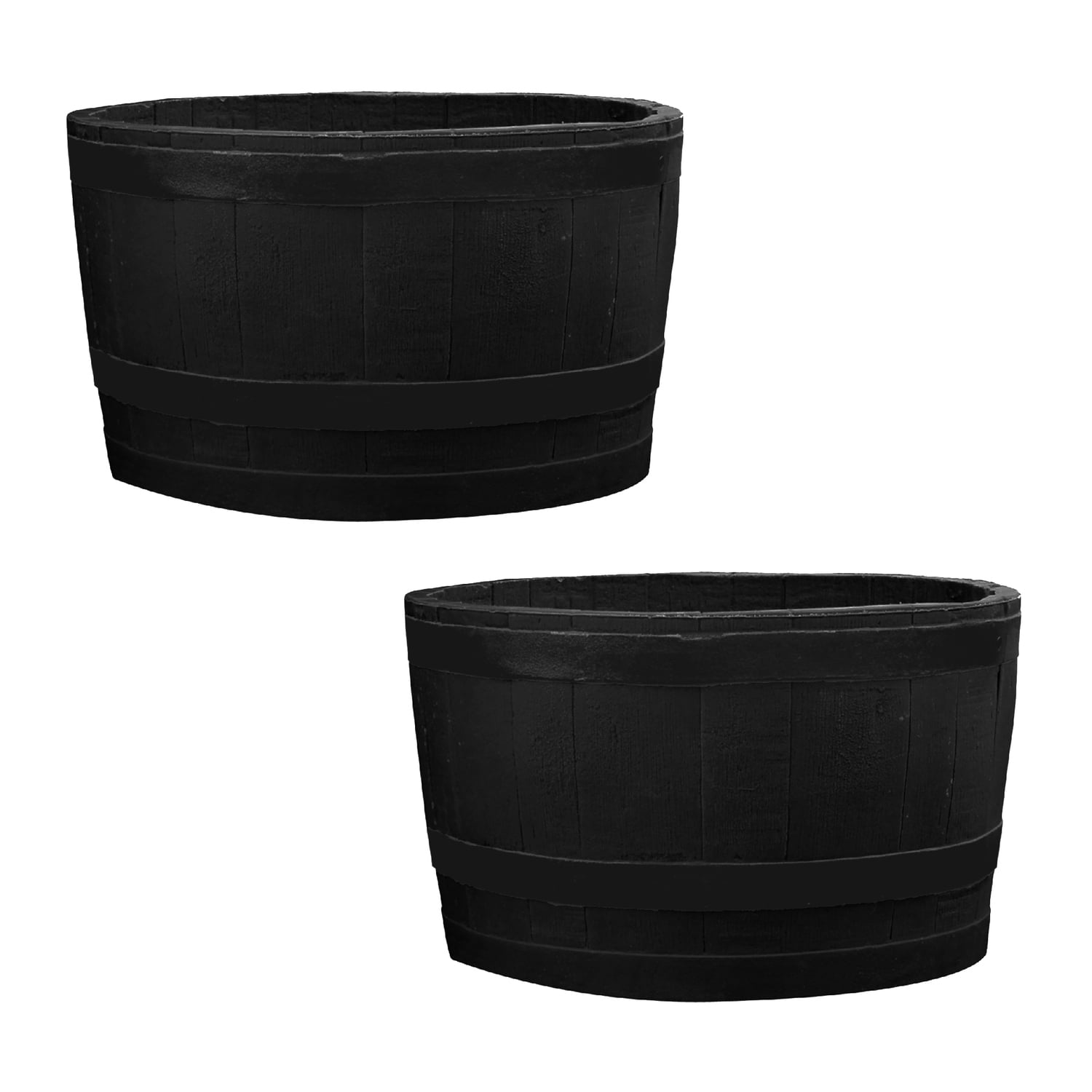 RTS Home Accents Polyethylene Whiskey Barrel Planter for Indoor or ...