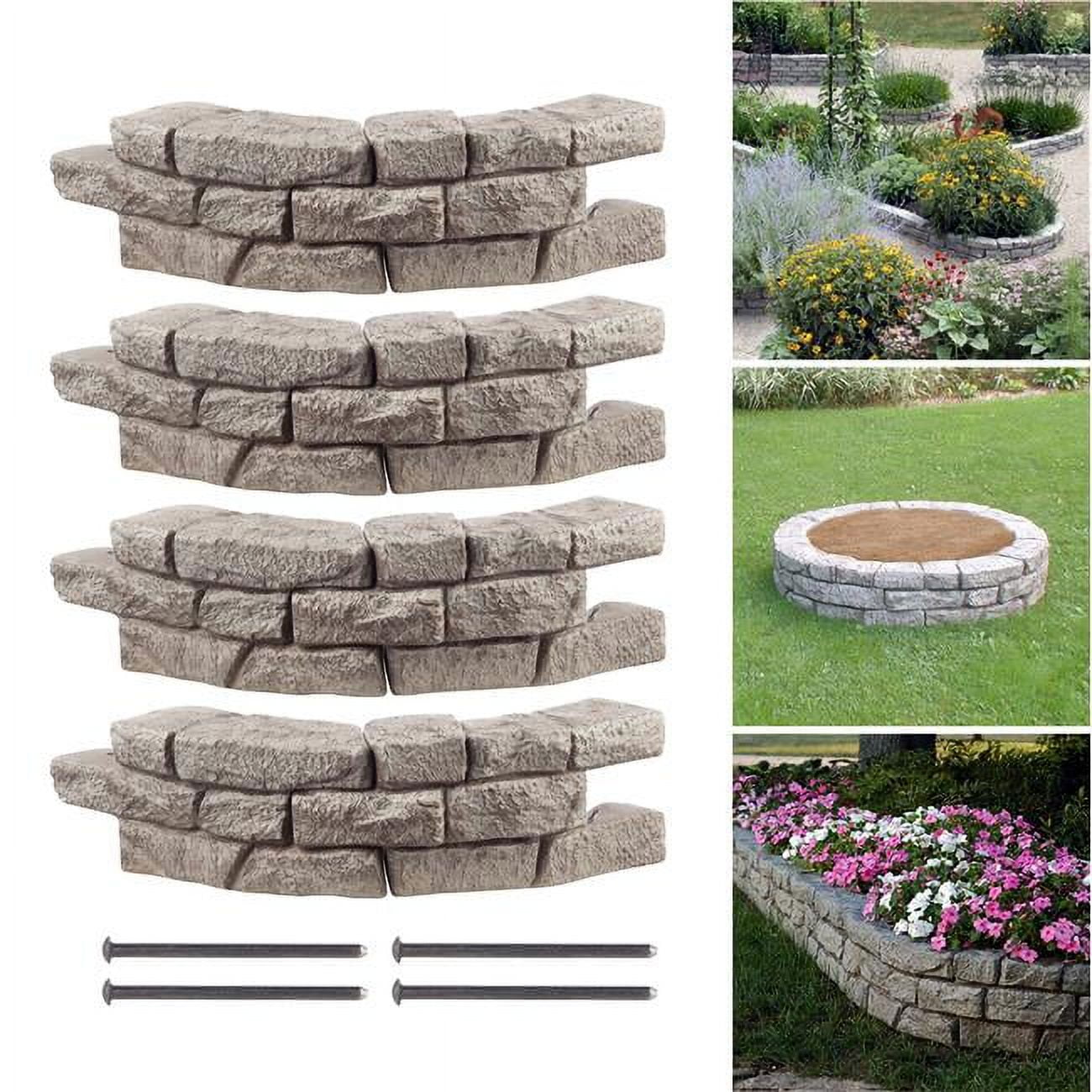RTS Home Accents Rock Lock Curved Rock Raised Garden Bed, Outdoor ...