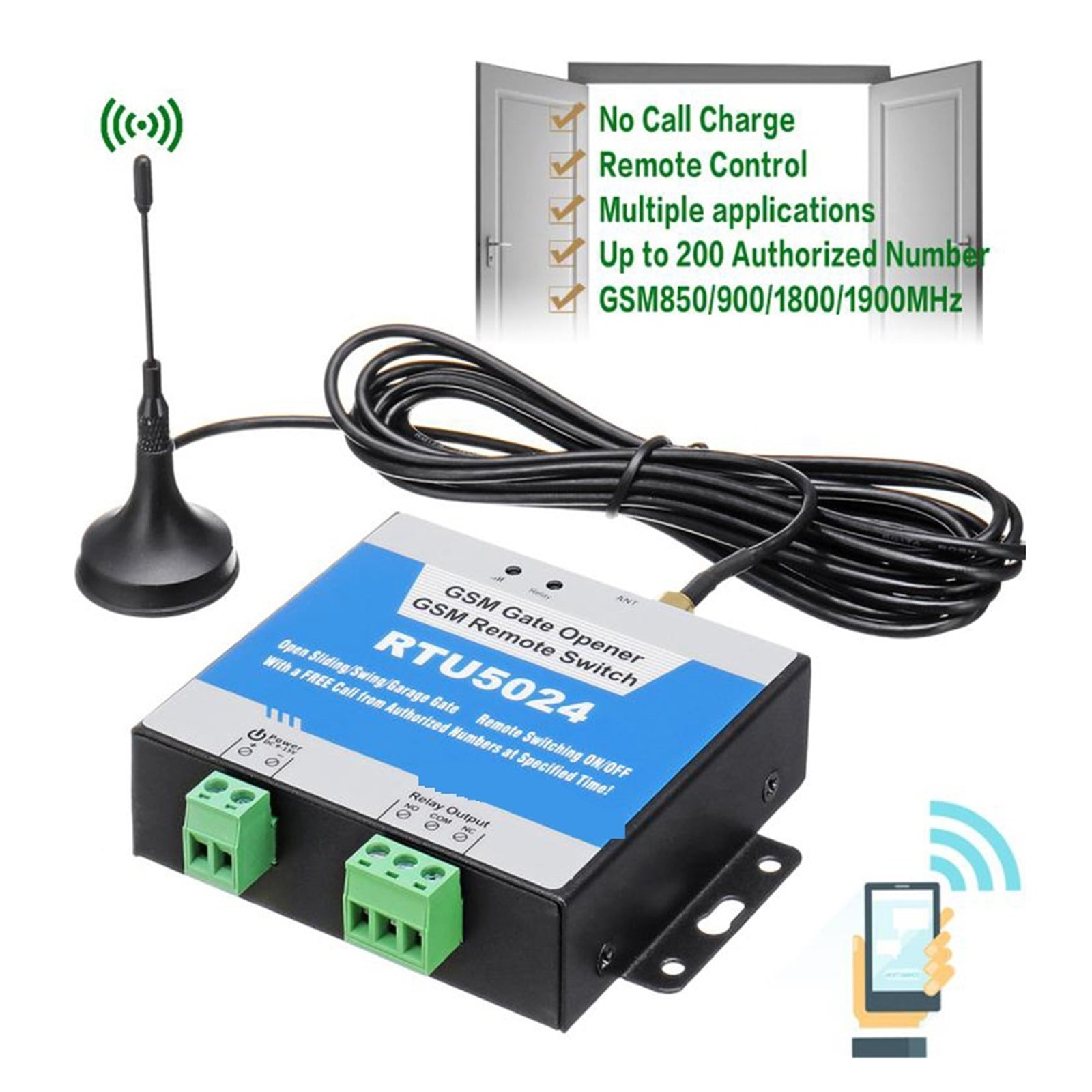 RTU5024 GSM Gate Opener Relay Switch Wireless Remote Control Door ...