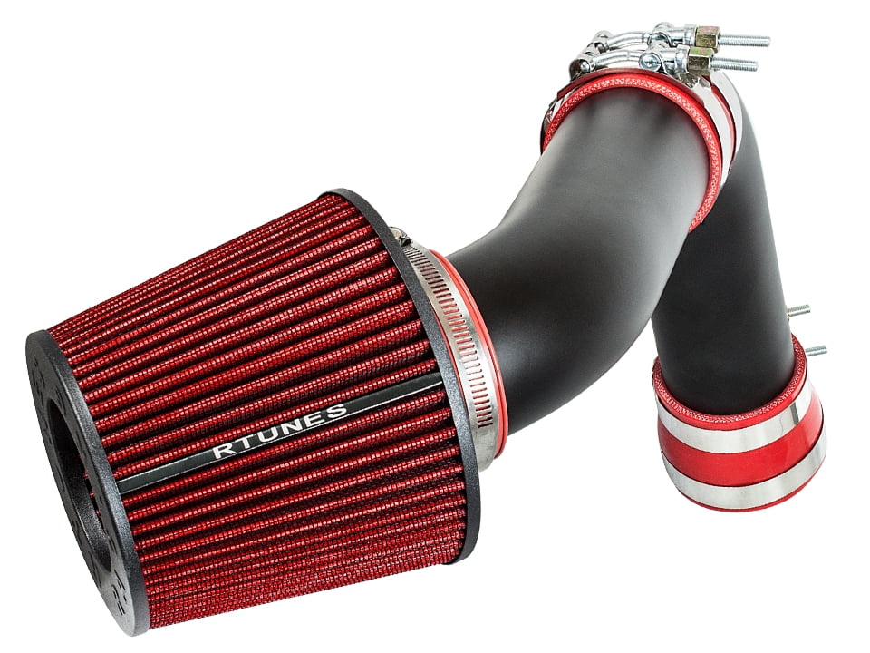 RTUNES RACING BLACK PIPE SHORT RAM AIR INTAKE + FILTER Compatible For ...