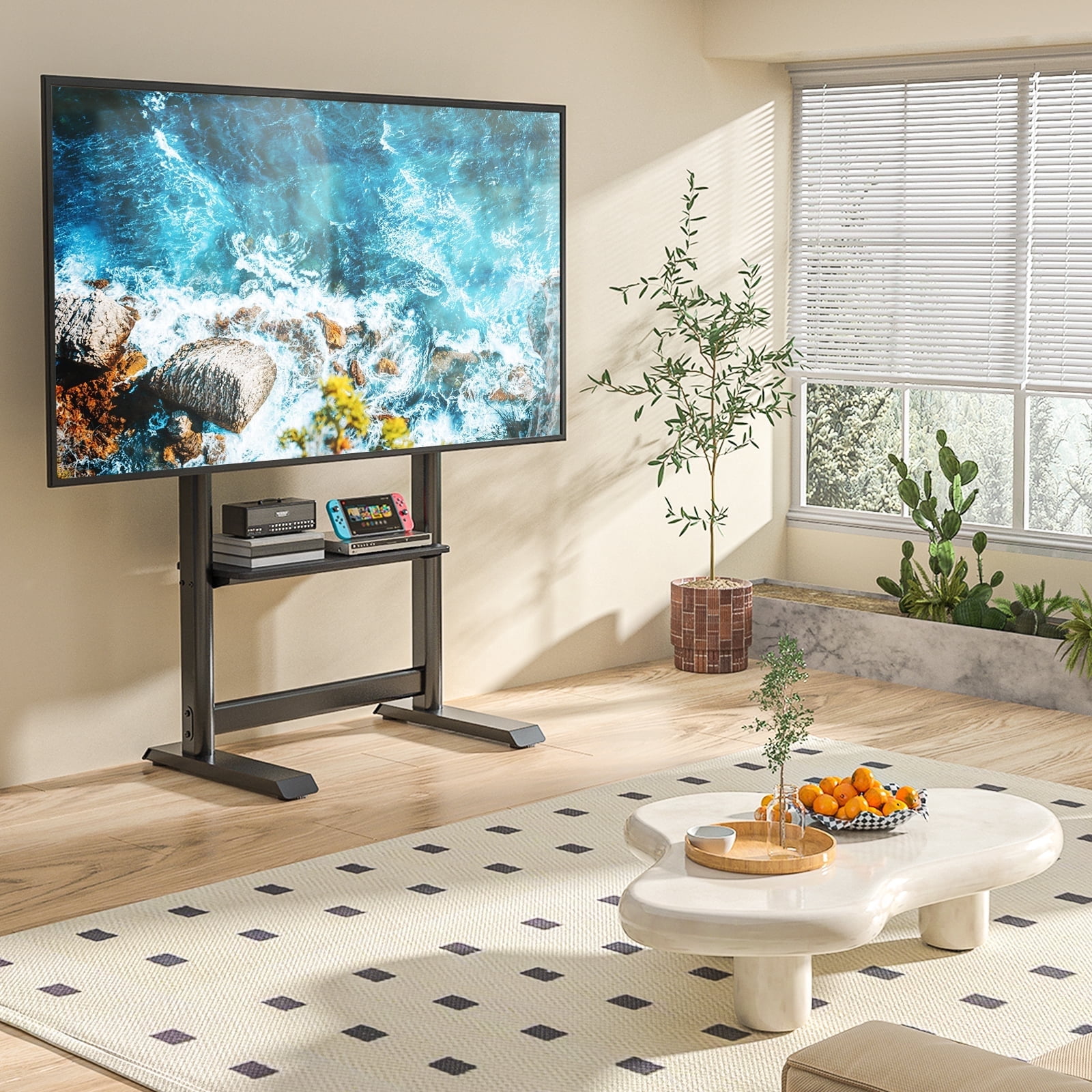 RTVR Floor TV Cart Stand with Mount for 55 to 100 inch Screens up to ...