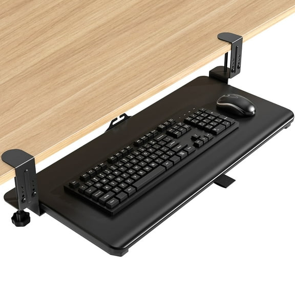Extra Long Clamp-on Computer Keyboard and Mouse Under Desk Slider Tray ...