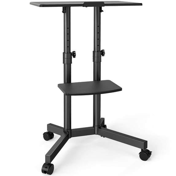 RTVR Mobile ComputerTable, Stand Up Computer Workstation Desk Cart with ...