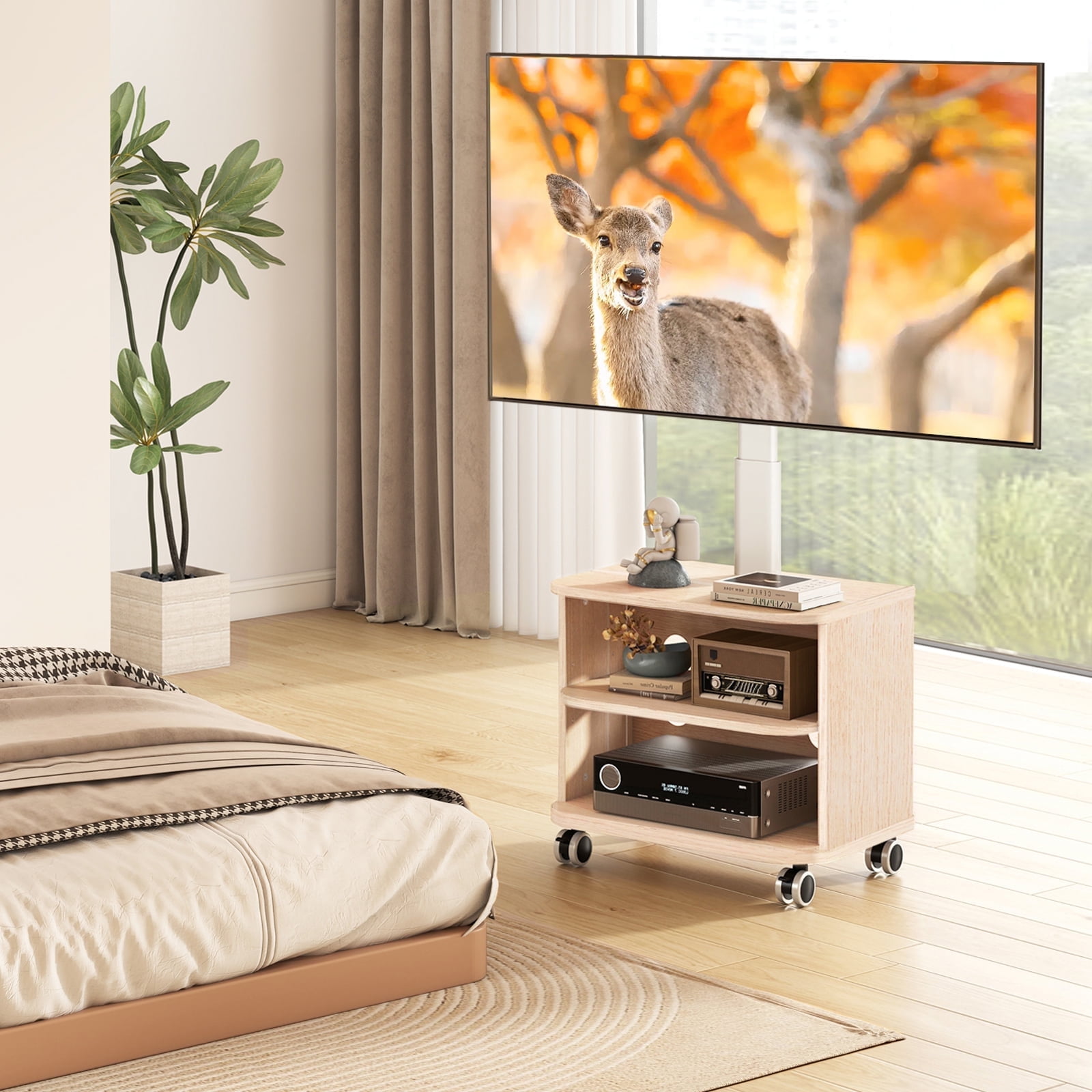 RTVR Universal Rolling TV Stand with Wheels for 23-65 inch Screen ...