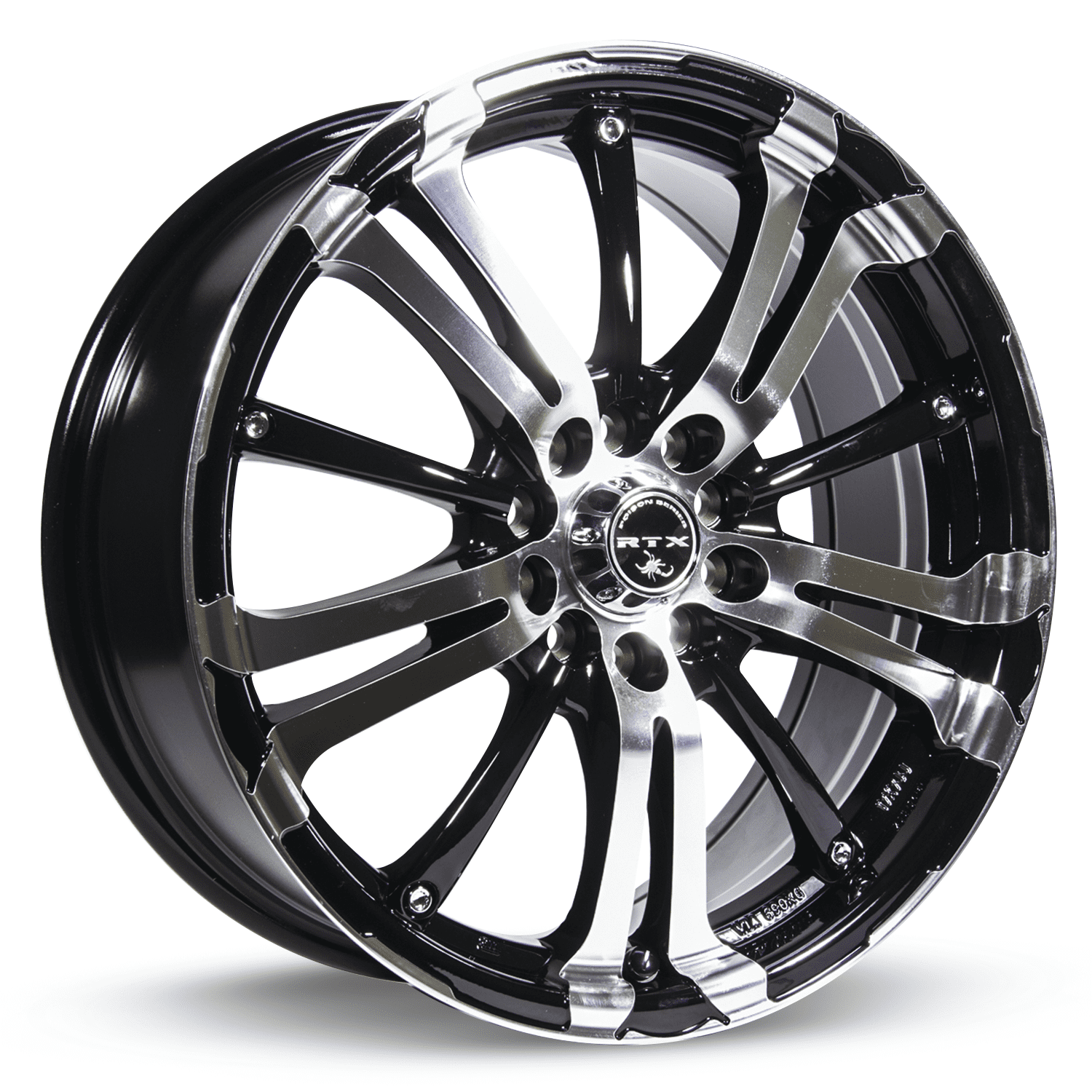 RTX Arsenic 15X6.5 5-100/114.3 40P C73.1 BLACK MACHINED Wheel - Walmart.com