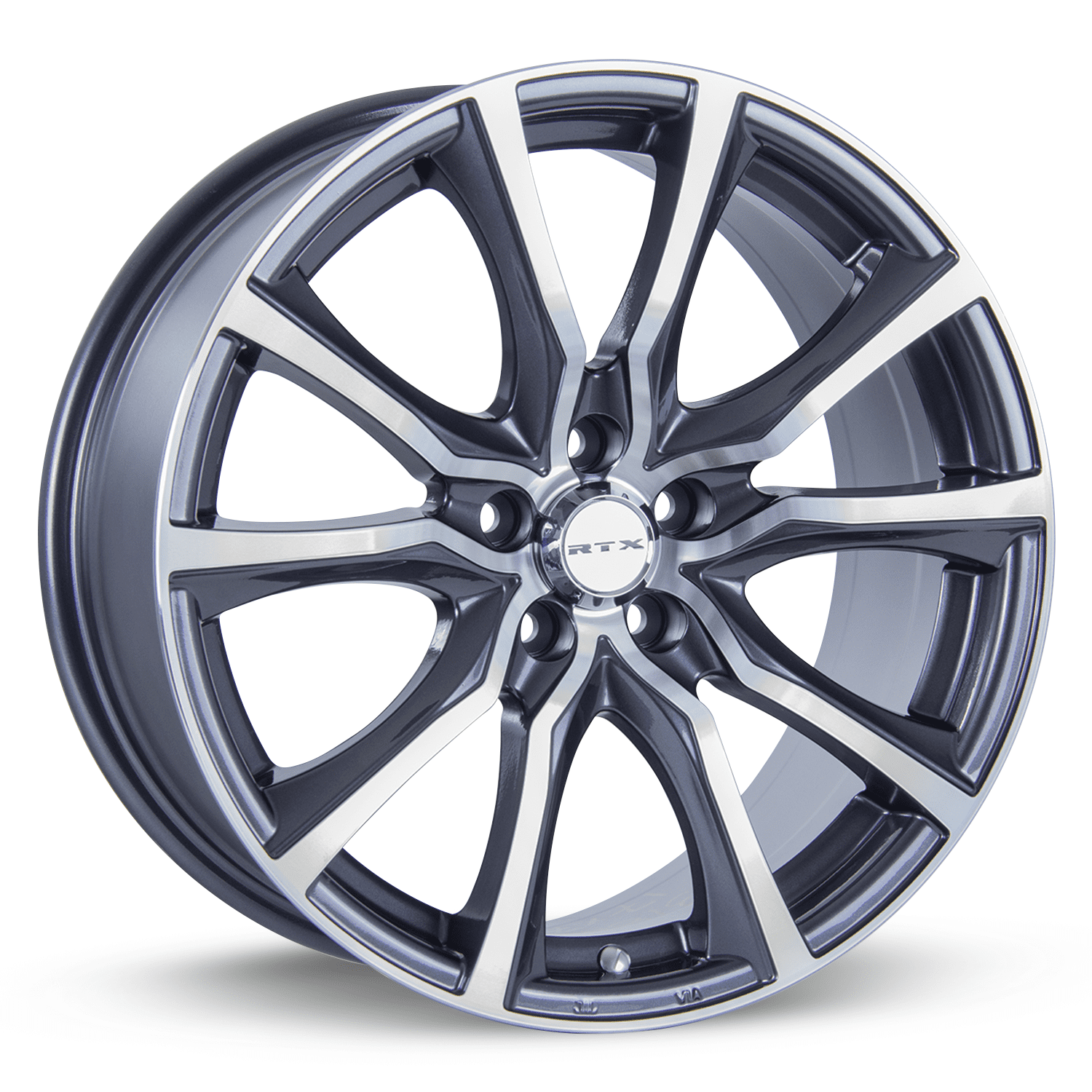 RTX Contour 16x7 Metal Rims, 5x114.3 ET40 CB73.1, Gunmetal Machined ...