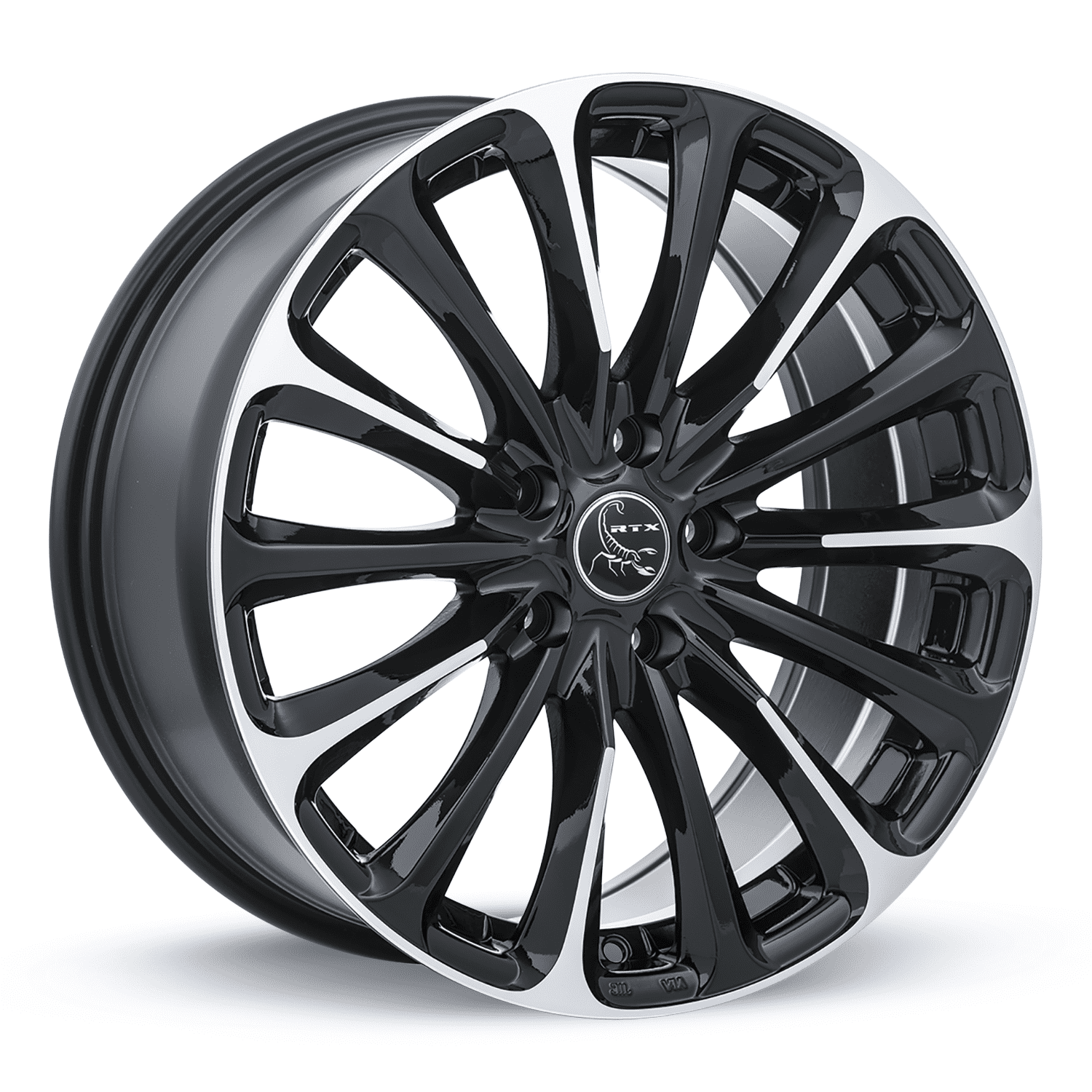 RTX POISON 16X7 5-114.3 42P C73.1 BLACK MCH Wheel - Walmart.com