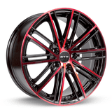RTX Strobe 5 18x8 5x114.3 ET45 CB73.1 Black Machined Red Wheel ...