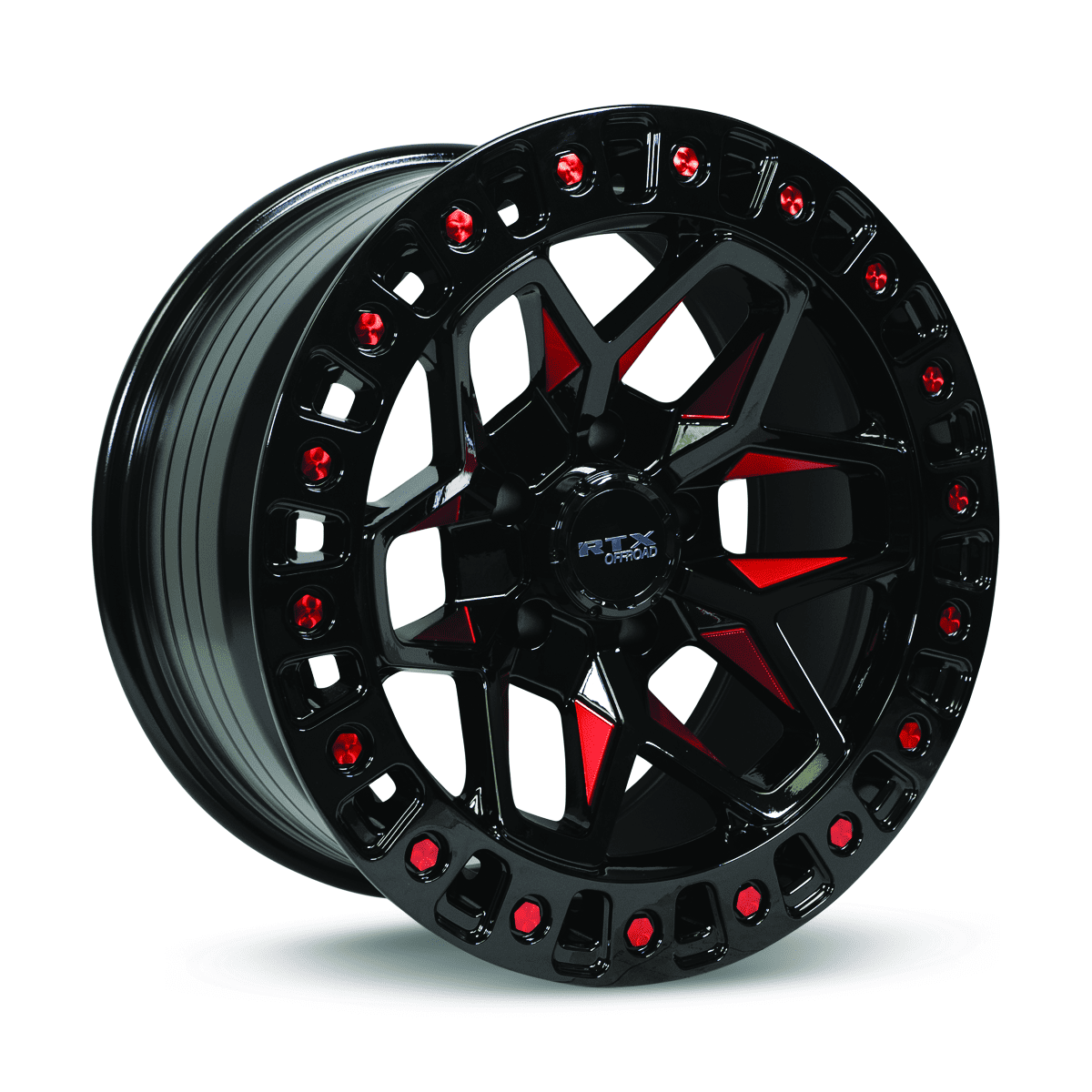 RTX Zion 17x9 5x127 ET-15 CB71.5 Gloss Black Milled Red Wheel - Walmart.com