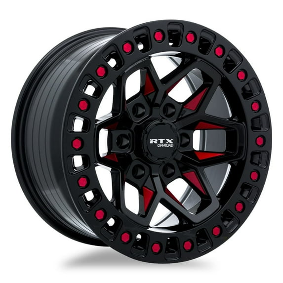 RTX Zion 20x9 6x139.7 ET0 CB106.1 Gloss Black Milled Red Wheel ...