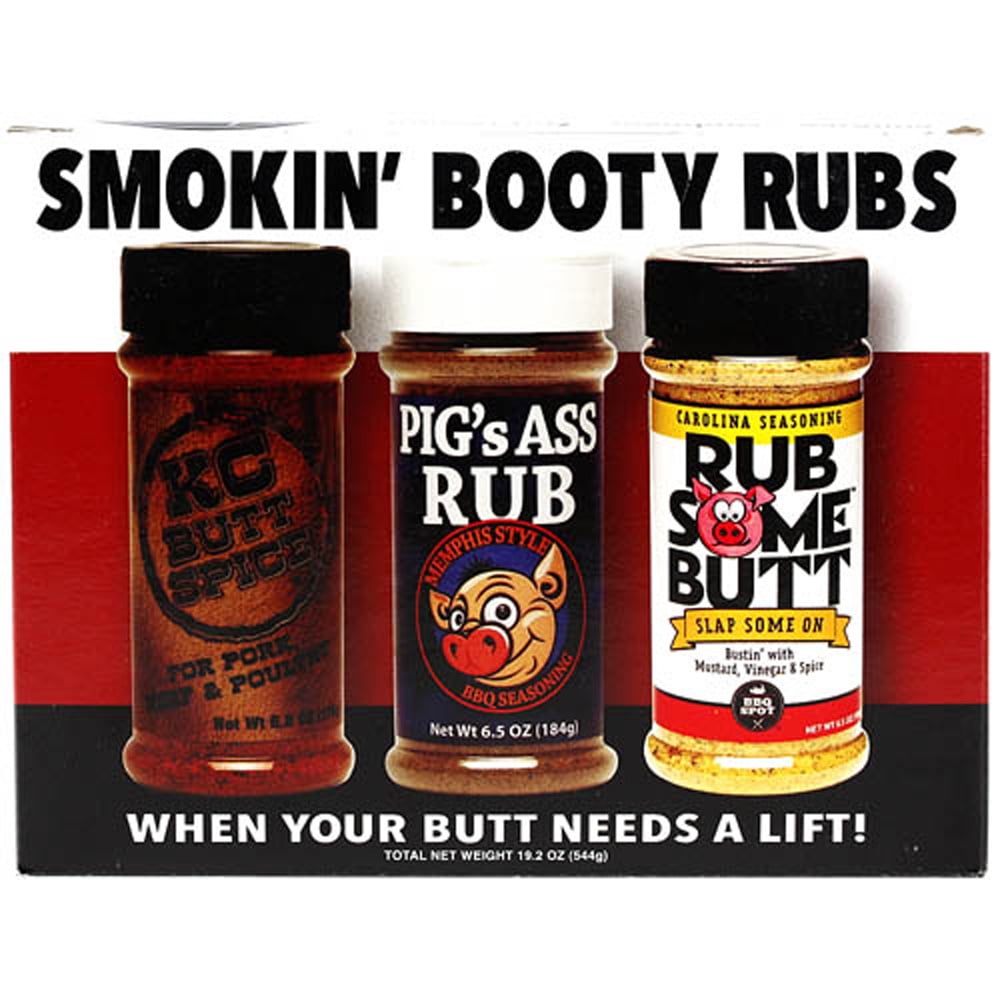 Smokin Booty Rubs 3 Pk KC Style Memphis Style & Carolina Style Dry Rub ...