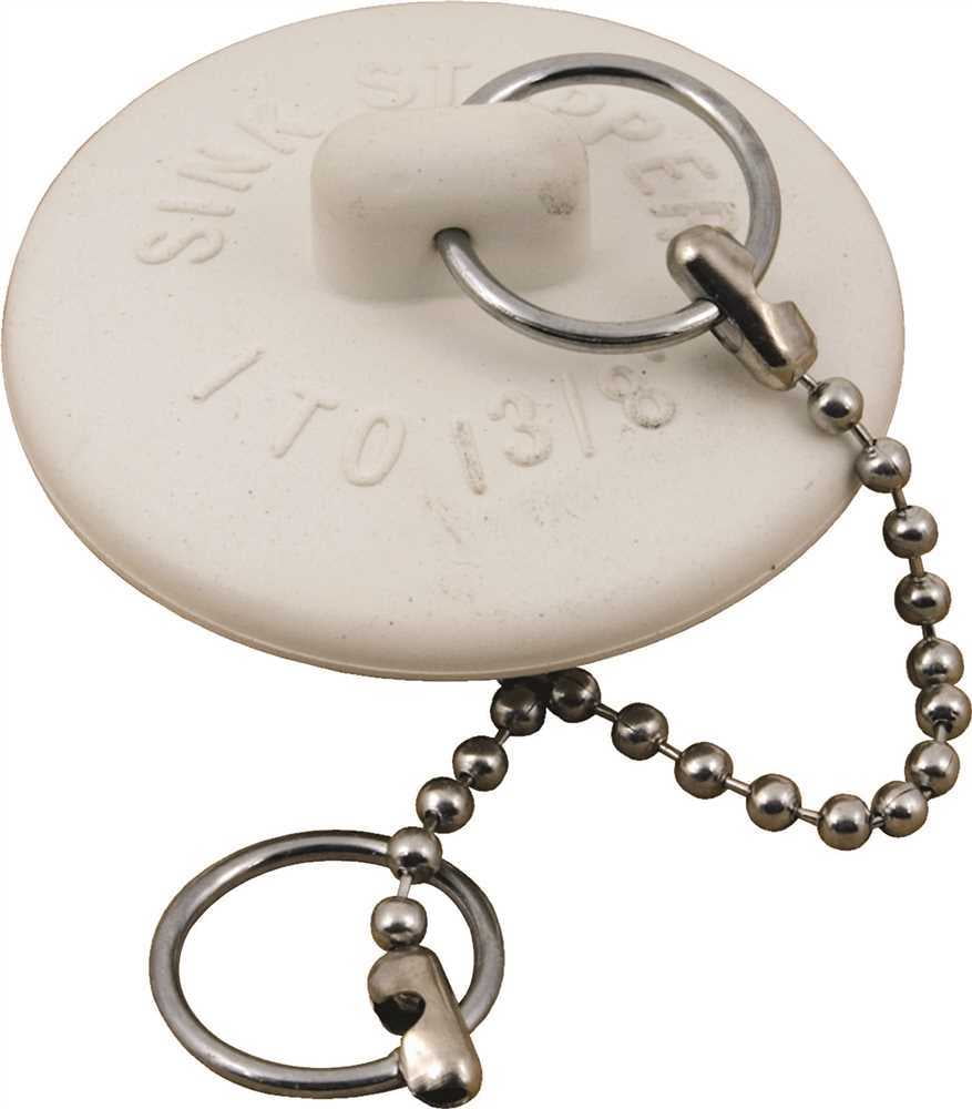 RUBBER BASIN STOPPER WITH 11 IN. CHAIN, FITS DRAINS 1 IN. TO 1-1/2 IN ...