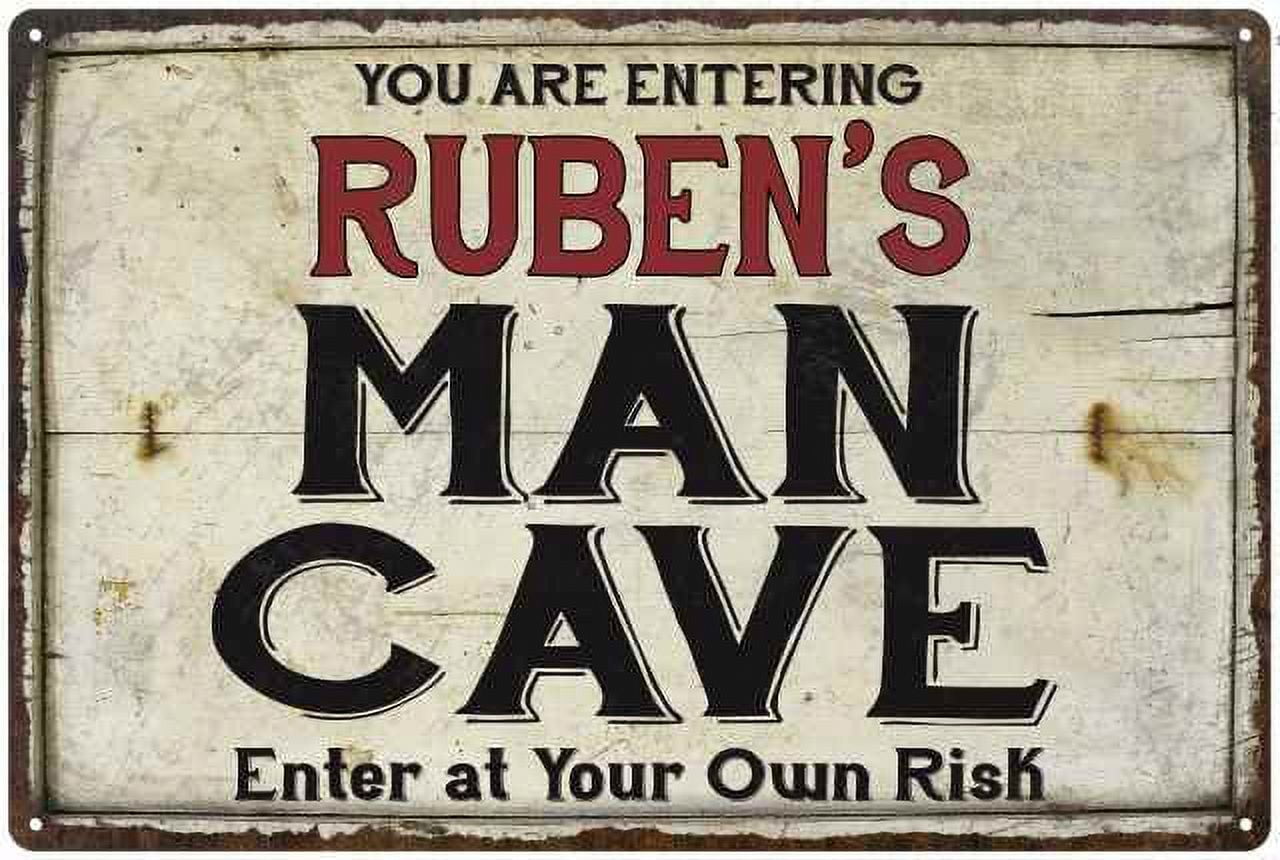 RUBEN'S Man Cave Sign Rustic 8 x 12 Matte Finish Metal 108120035206 ...