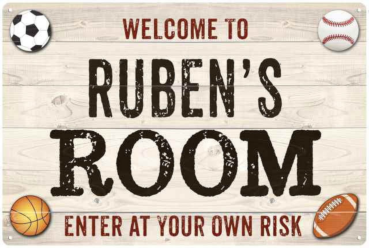 RUBEN'S Room Kids Bedroom Sign Boy's Gift 8x12 Metal 108120090233 ...