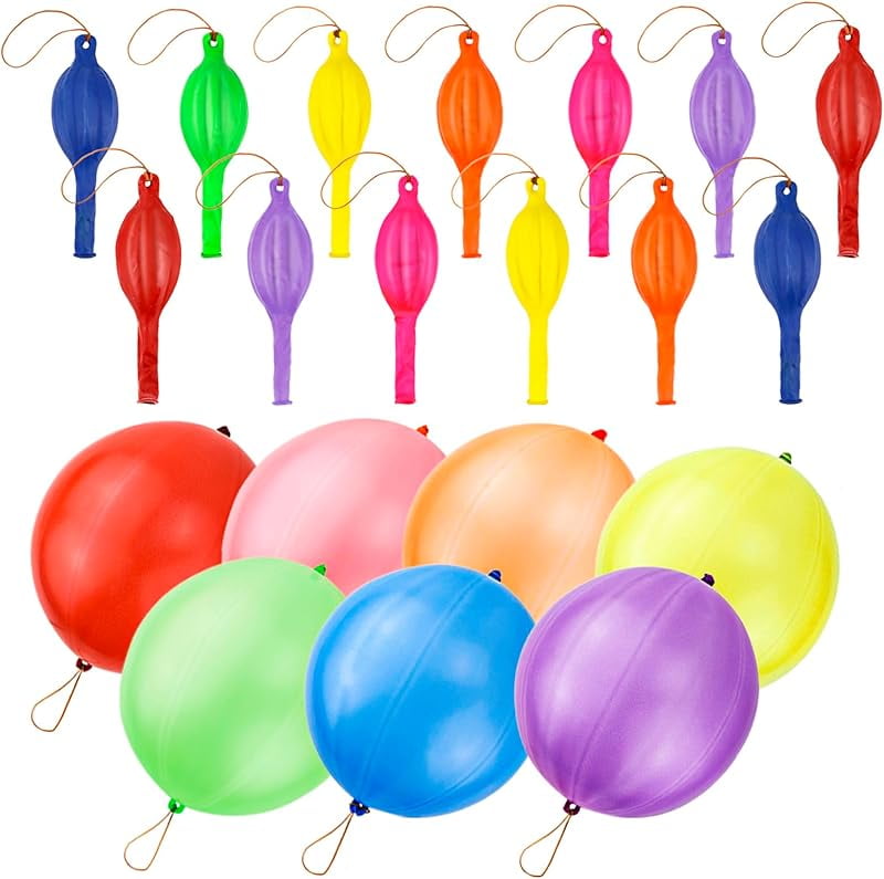 RUBFAC 60pcs Punch Balloons Punching Balloon Assorted Color Heavy Duty ...