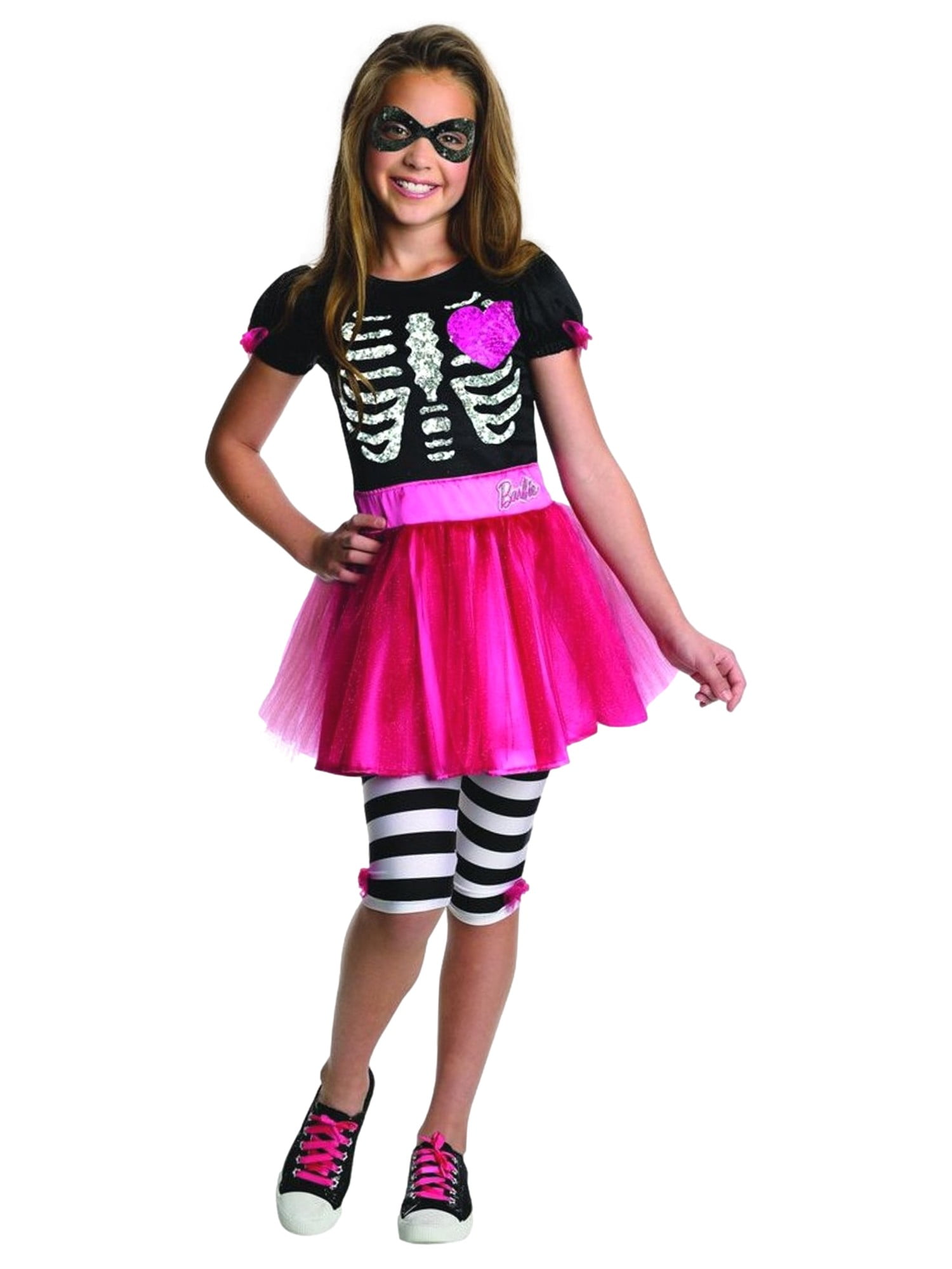 RUBIES II Halloween Barbie Skeleton Costume Dress, Pink & Black, Small ...