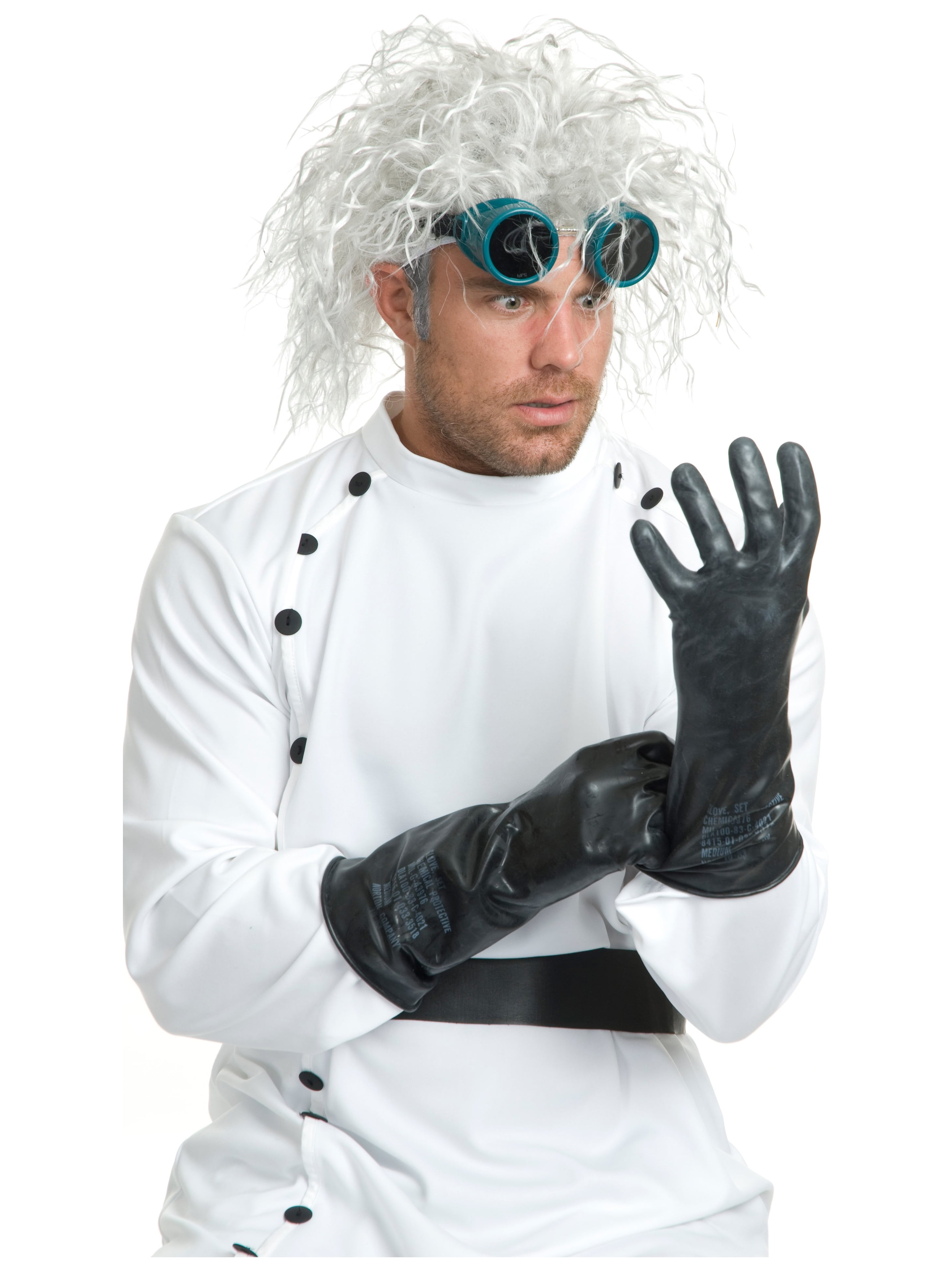 RUBIES II Mad Scientist White Costume Wigs with Wild Style for Adu ...