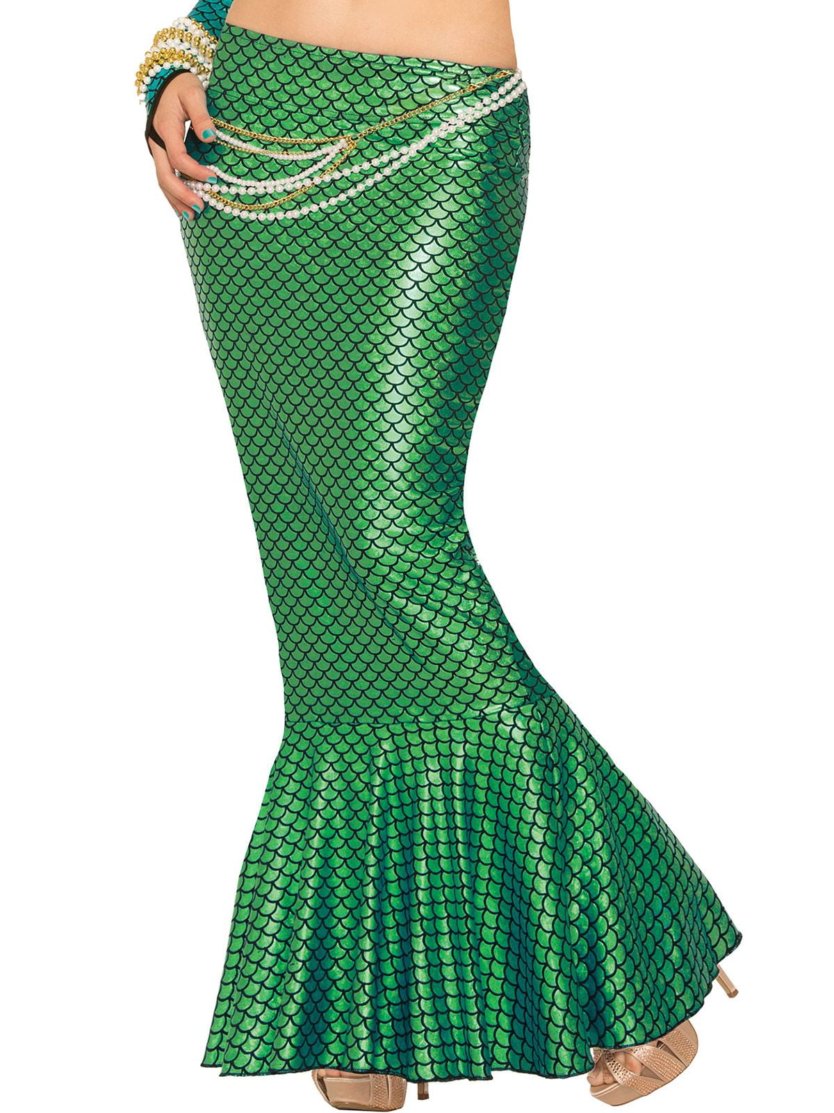 RUBIES II Mermaid Women's Costume with Metallic Green Scales for Adults ...
