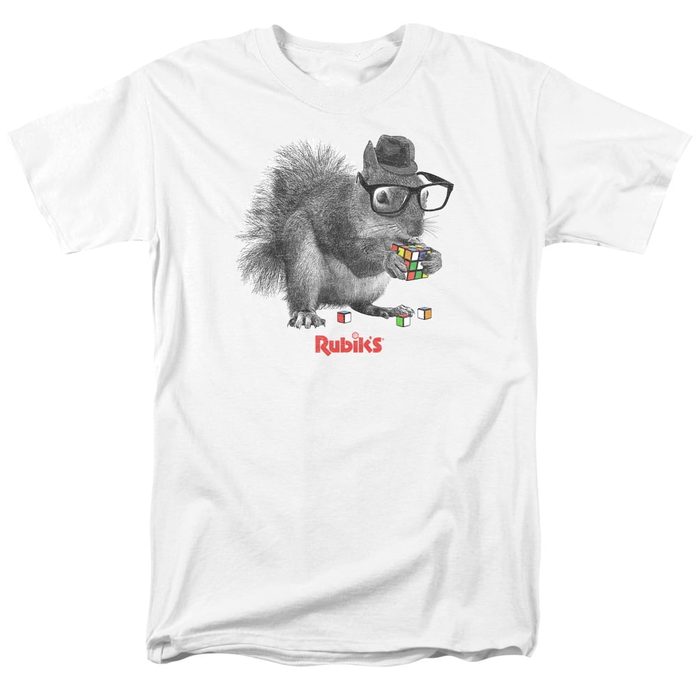 RUBIK'S CUBE/NERD SQUIRREL-S/S ADULT 18/1-WHITE-MD - Walmart.com