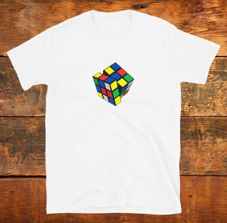 RUBIK'S CUBE SHORT-SLEEVE UNISEX T-SHIRT VIDEO GAMER TEE ANIME 80s ...