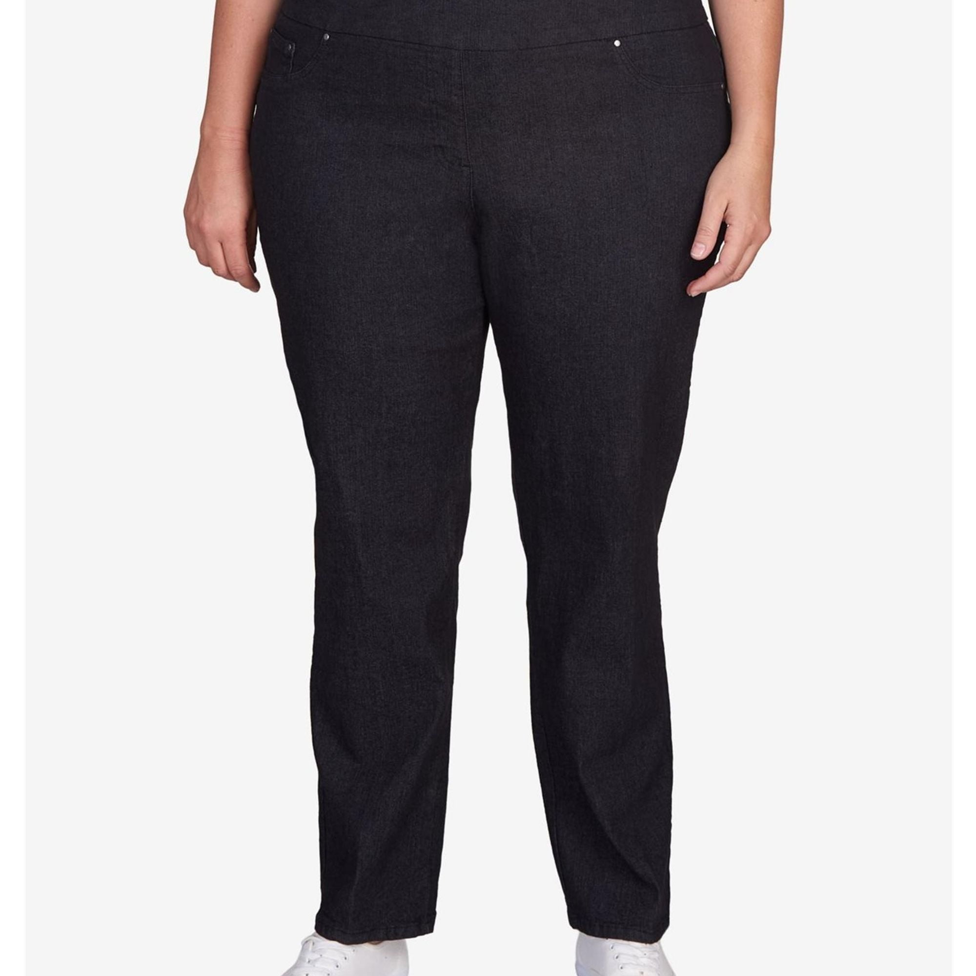 RUBY RD. Womens Slimming Waist Band Faux Pockects Straight Leg Jeans ...