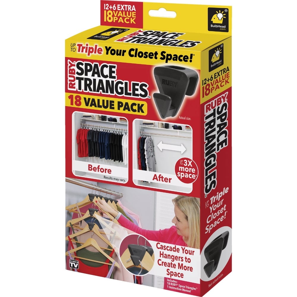 RUBY Space Triangles Closet Storage Hanger Holder, 18 Pieces - Walmart.com