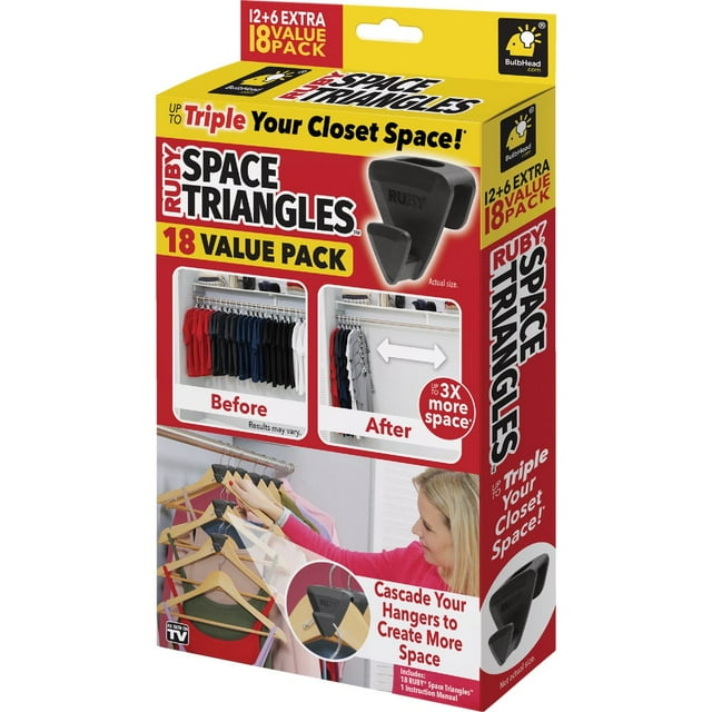 RUBY Space Triangles Closet Storage Hanger Holder, 18 Pieces - Walmart.com