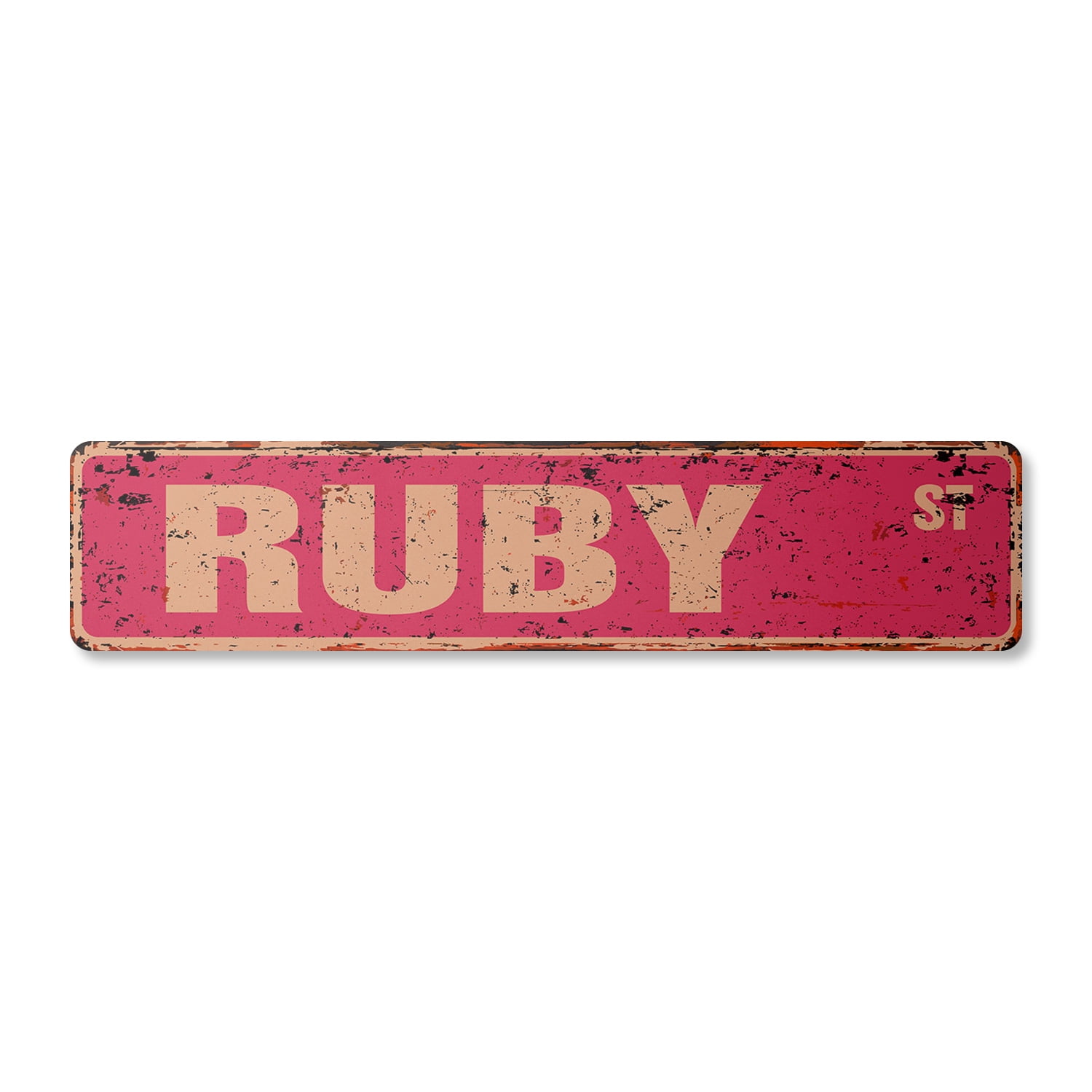 RUBY Vintage Aluminum Street Sign Childrens Name Room Metal Sign rustic ...