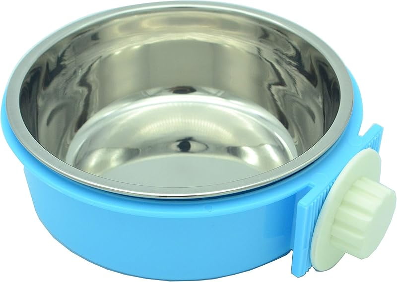 RUBYHOME 2-in-1 Dog Bowl & Feeder - Plastic & Stainless Steel, Hanging ...