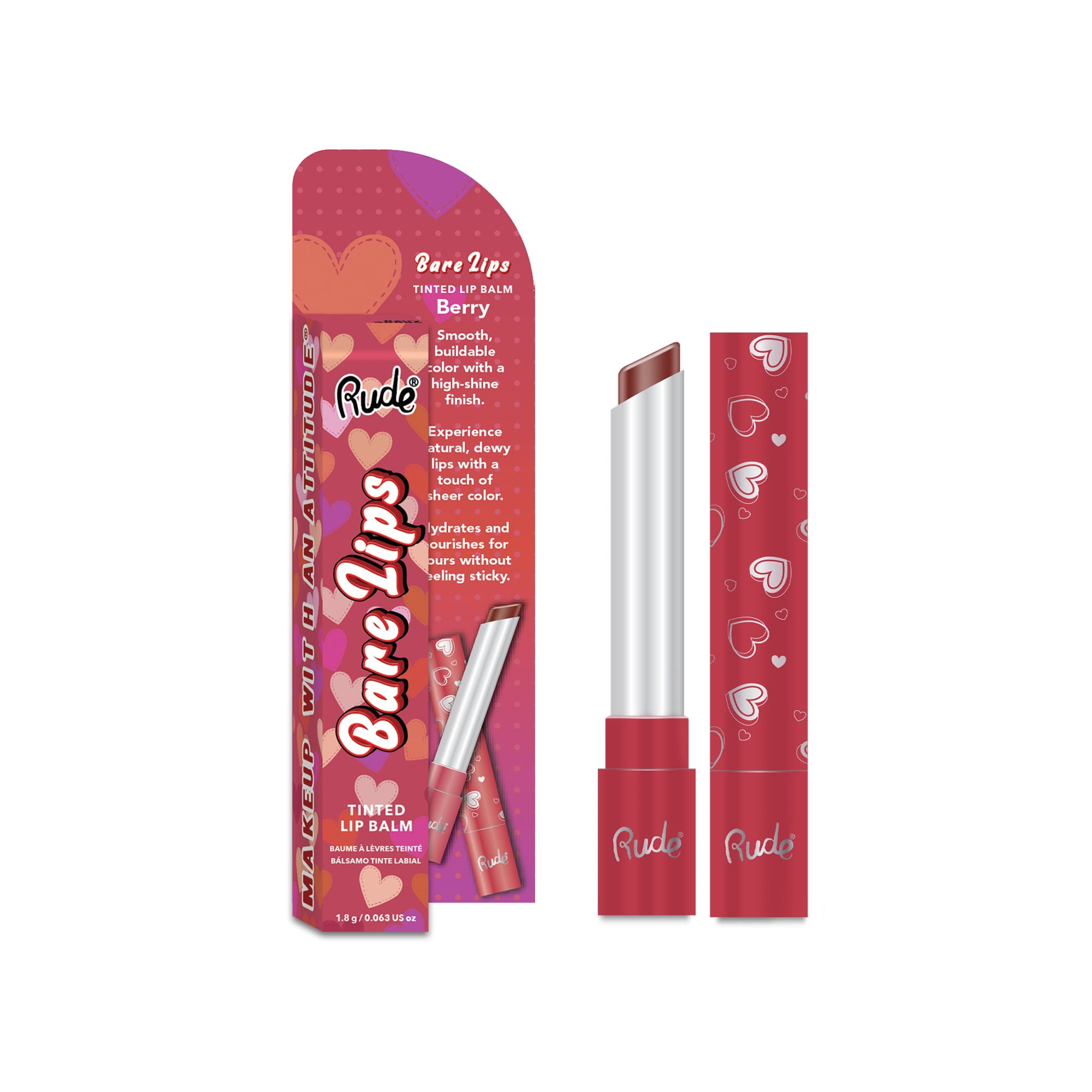 RUDE COSMETICS Bare Lips Tinted Lip Balm - Walmart.com