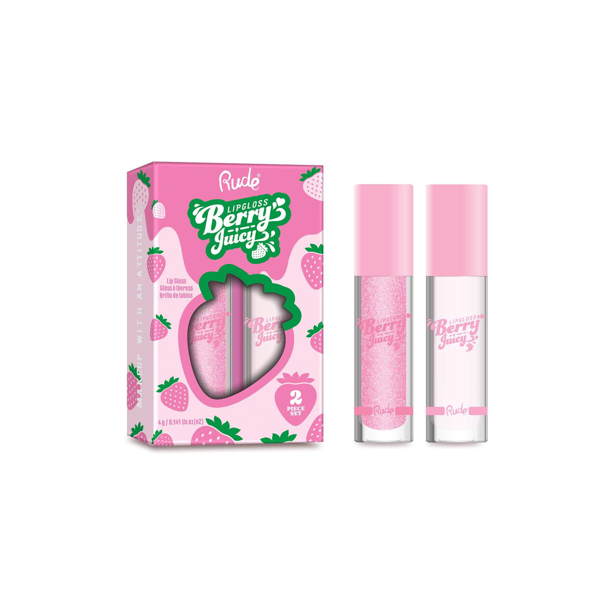 RUDE COSMETICS Berry Juicy Lip Gloss Duo Set - Walmart.com
