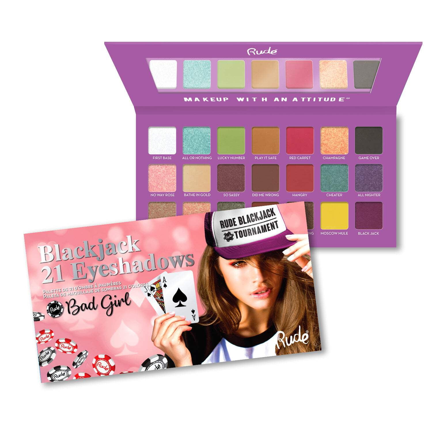 RUDE COSMETICS Blackjack 21 Bad Girl Eyeshadow Palette - Walmart.com