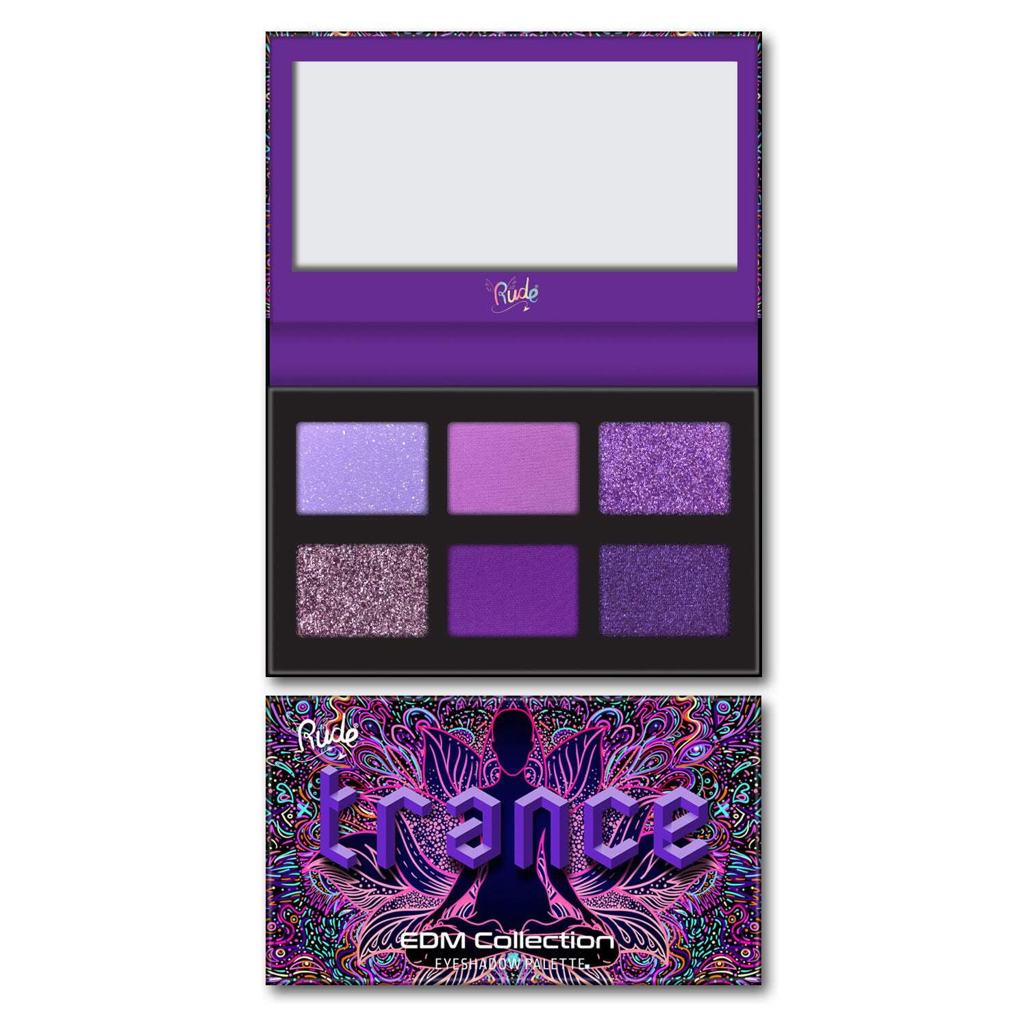 RUDE EDM Collection Makeup: Vibrant Color Themed Eyeshadow (Trance ...
