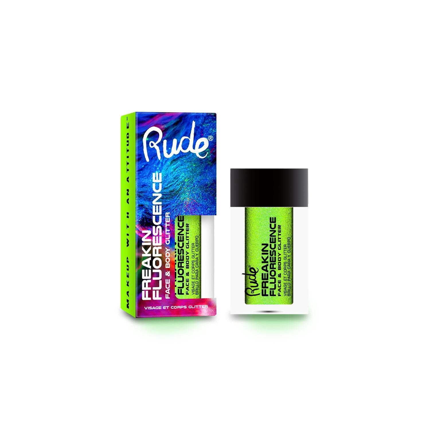 RUDE COSMETICS Freakin Fluorescence Face and Body Glitter - Walmart.com