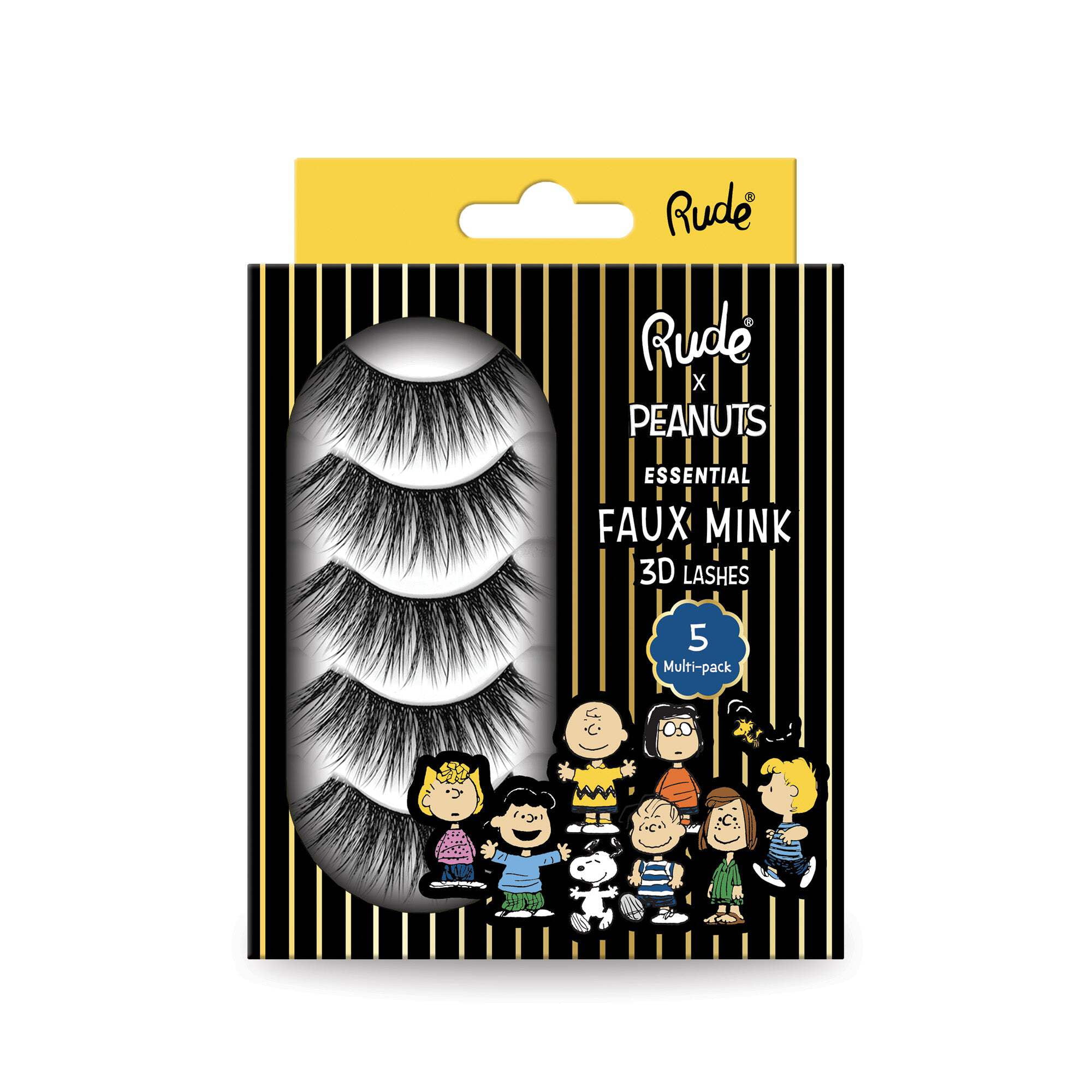 RUDE COSMETICS Peanuts Essential Faux Mink 3D Lashes - 5-pack - Walmart.com