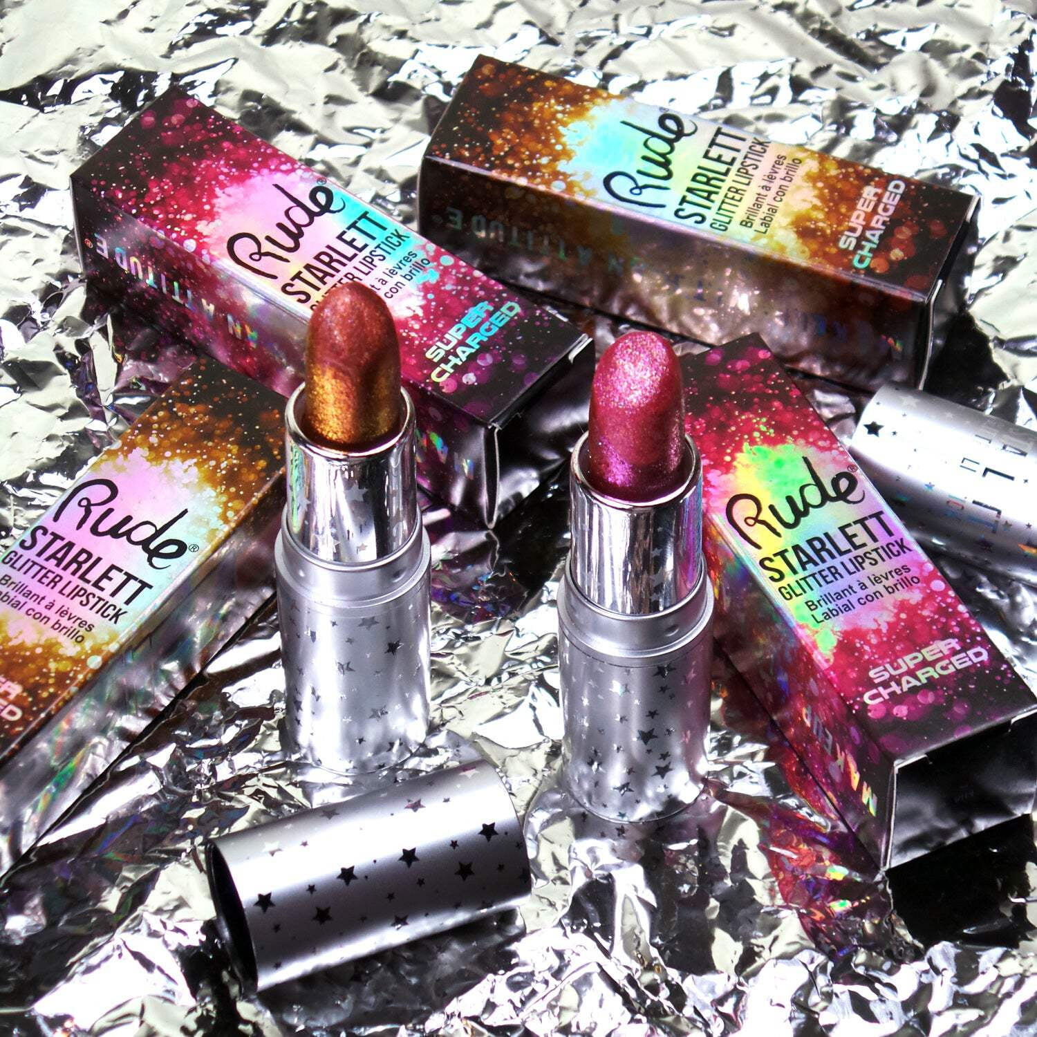 RUDE COSMETICS Starlett Supercharged Glitter Lipstick - Walmart.com