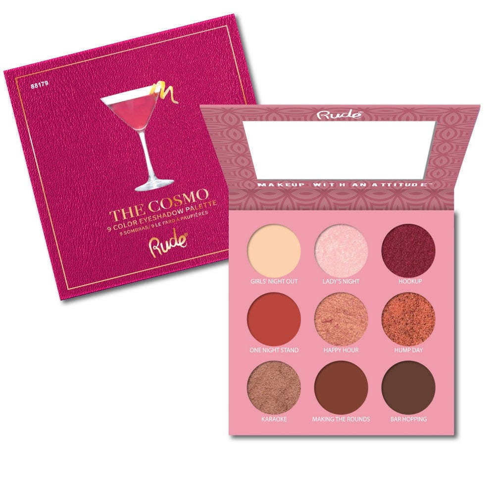 RUDE Cocktail Party 9 Color Eyeshadow Palette - The Cosmo - Walmart.com